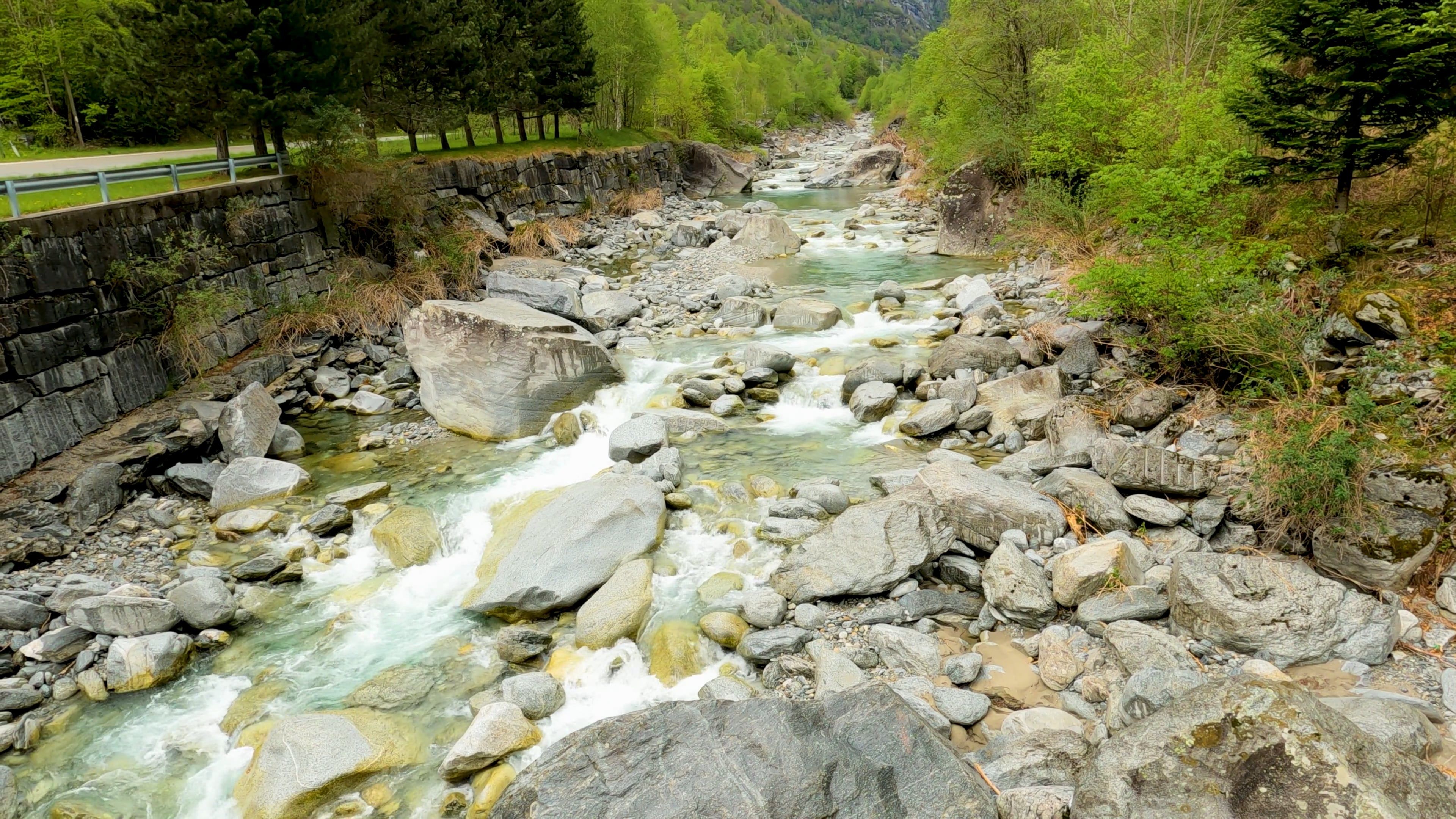 Boulders Of Rocks Formation On The Riverside Of A River In The Forest ...