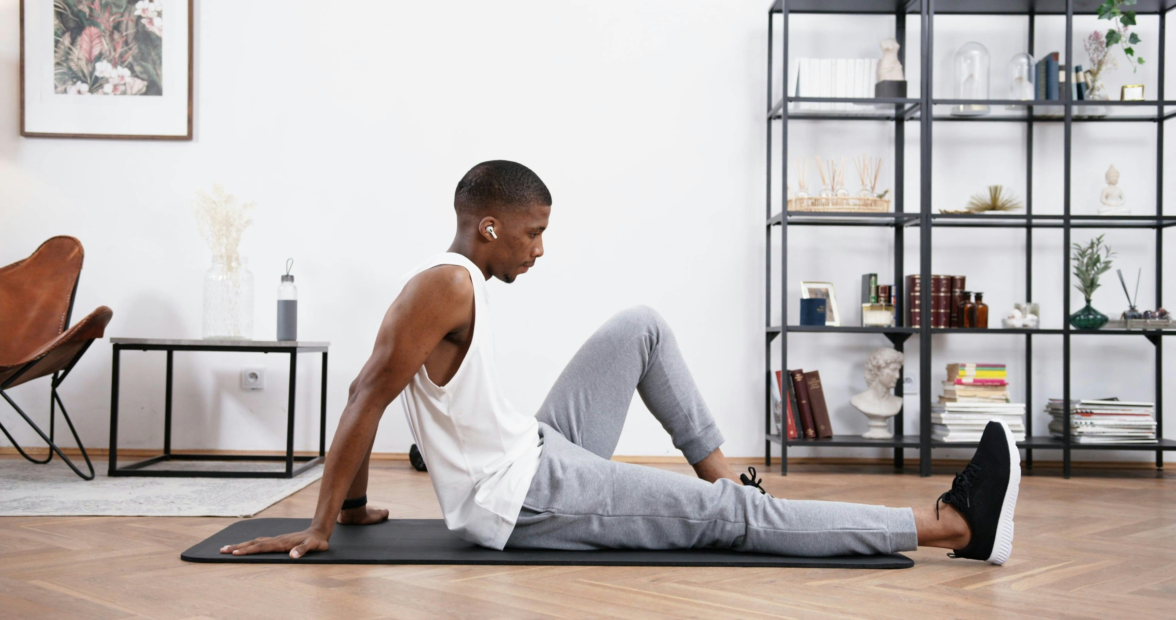 Man Resting and Sitting on the Yoga Mat · Free Stock Video
