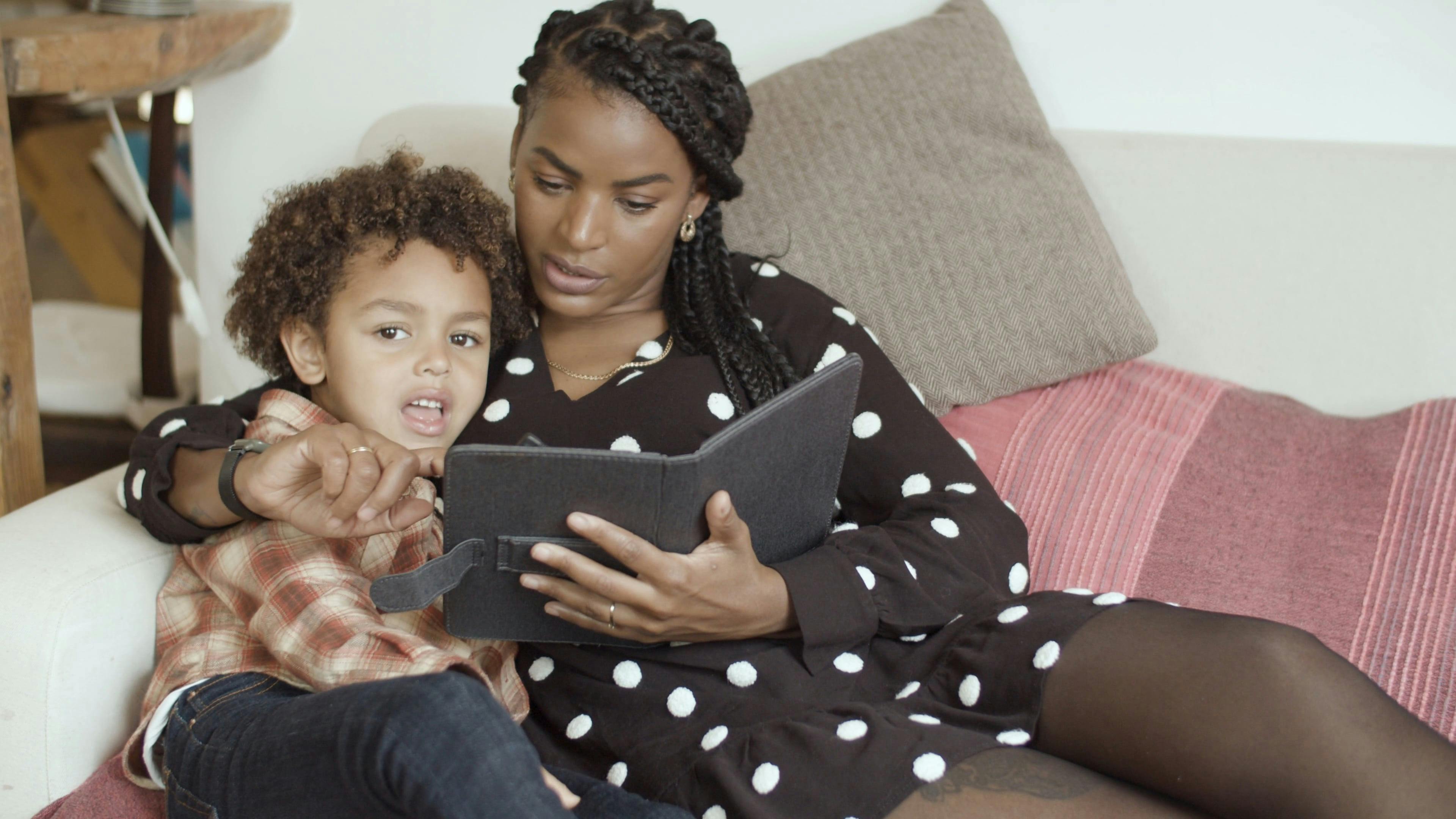 Mother and Son using Digital Tablet · Free Stock Video