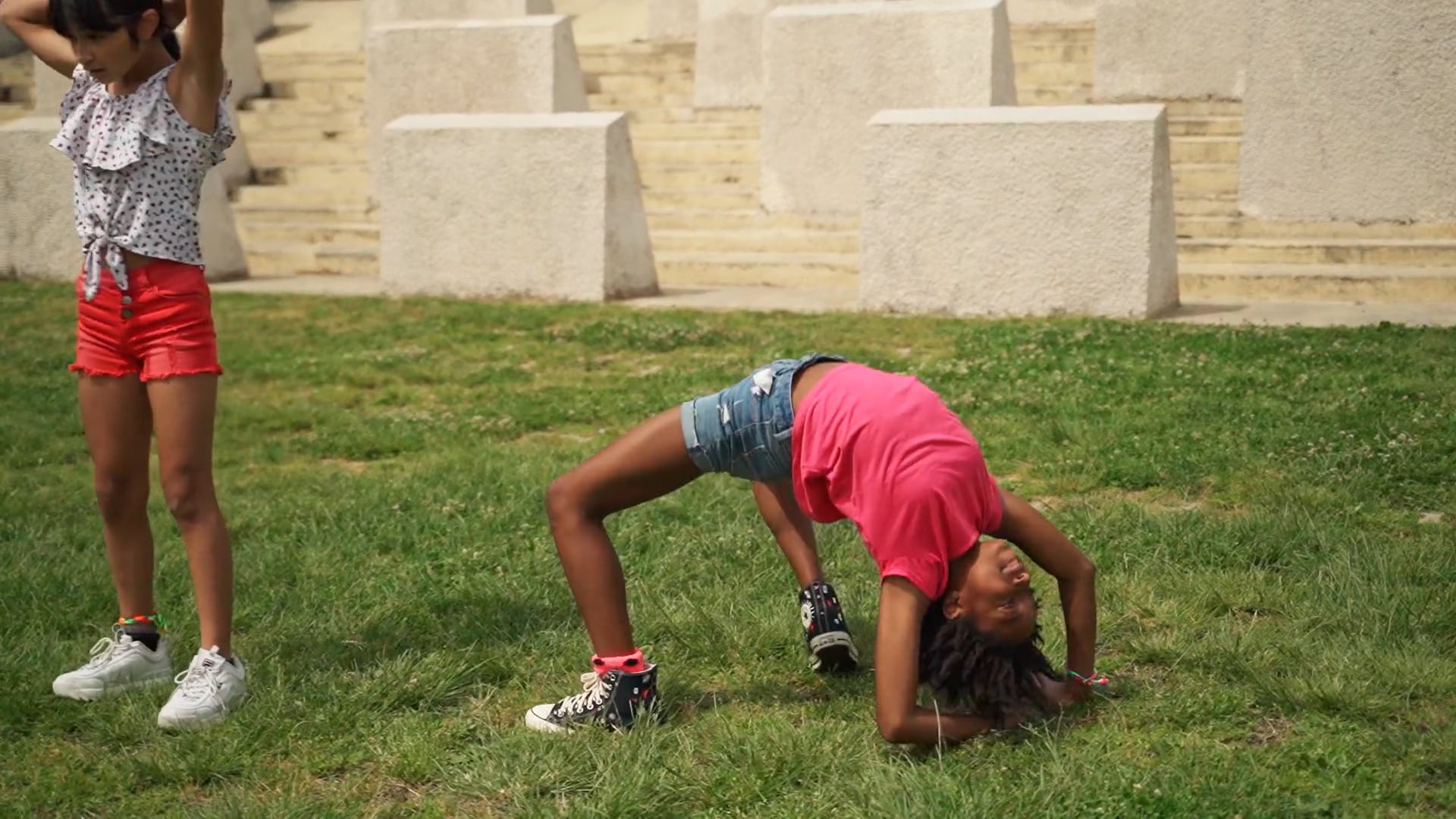 A Girl Bending Her Body while Walking Free Stock Video Footage, Royalty ...