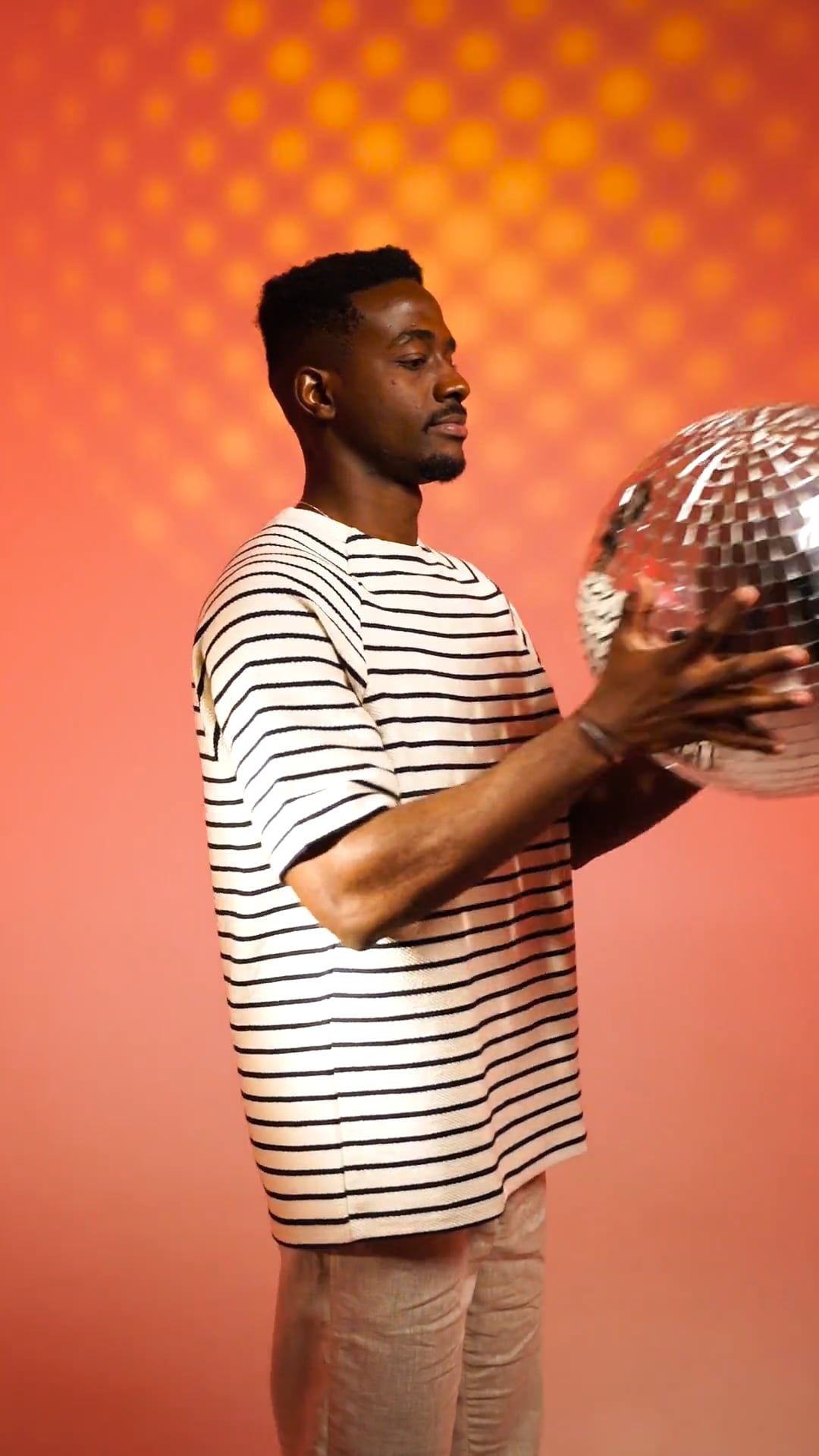 Man is Dancing while Holding Disco Ball Free Stock Video Footage ...