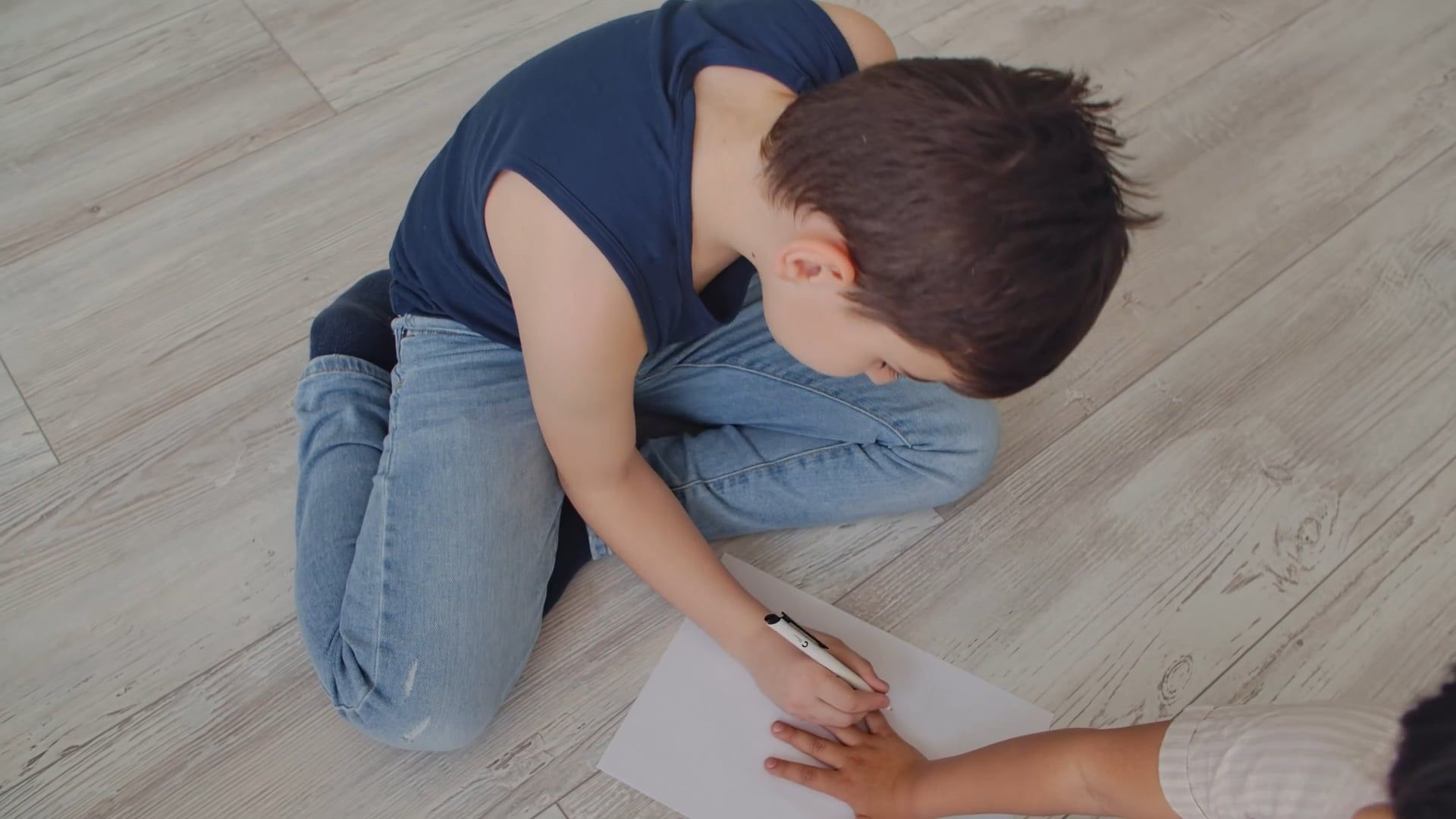 Children Tracing their Hands in the Paper Free Stock Video Footage ...