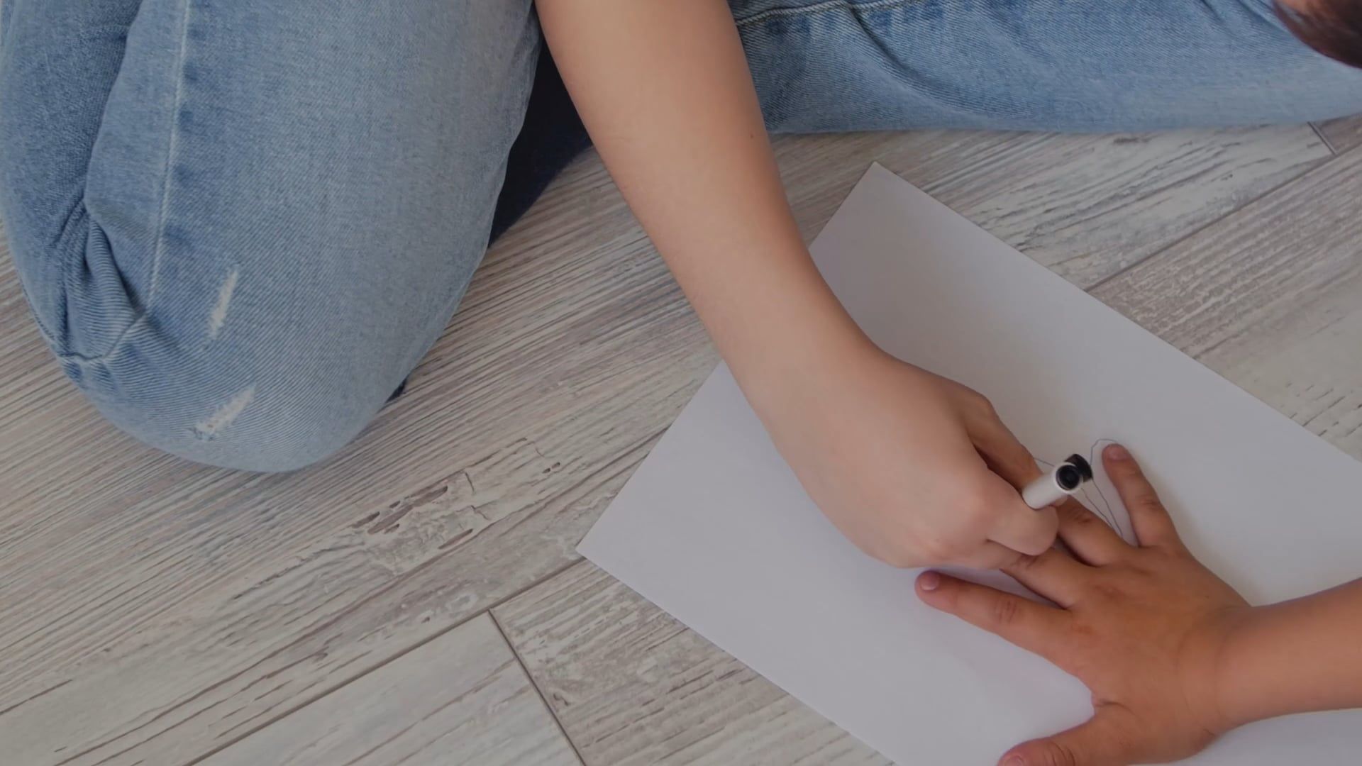 Children Tracing their Hands in the Paper Free Stock Video Footage ...