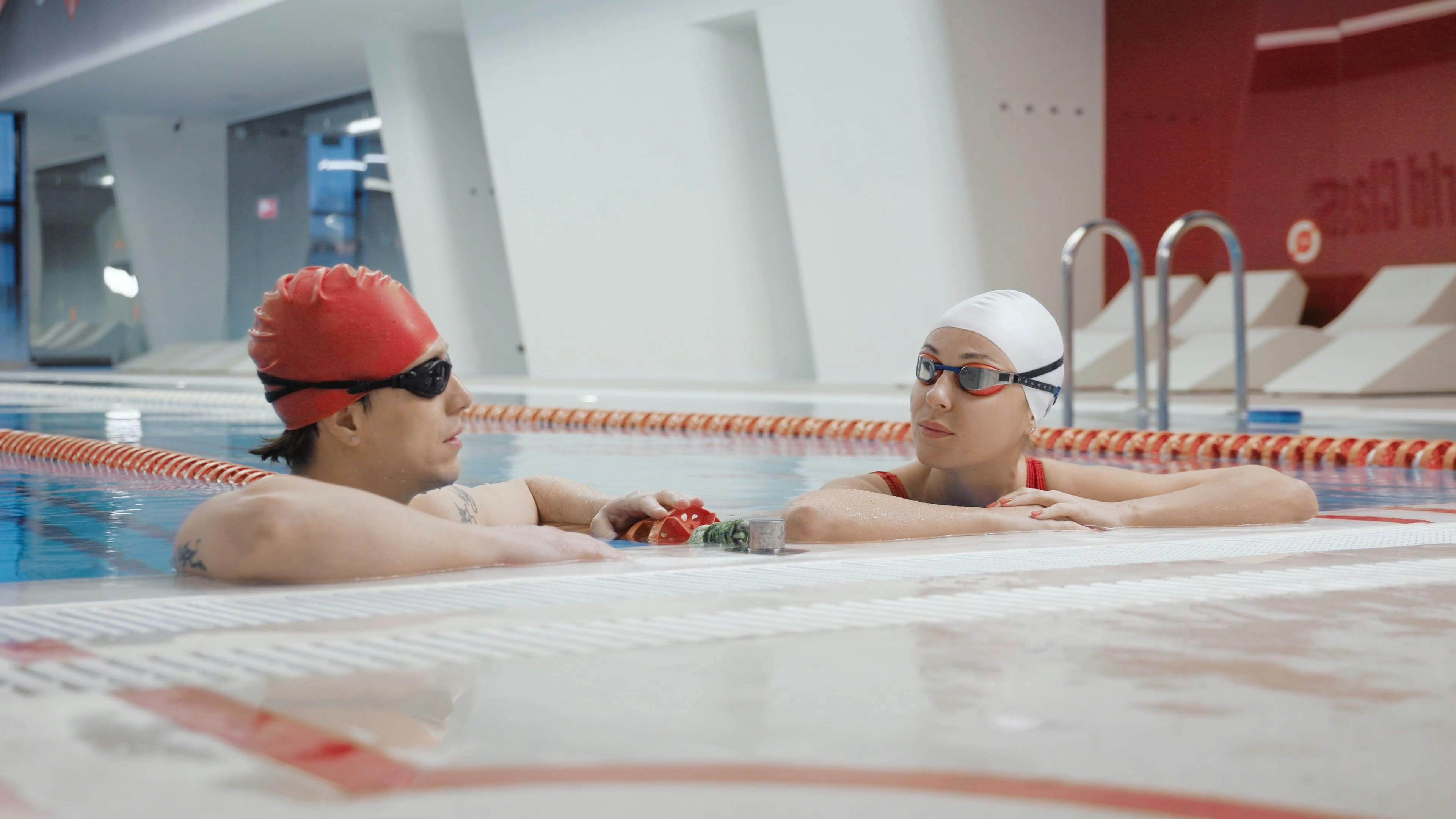 Woman posing near swimming pool Free Stock Video Footage, Royalty-Free ...