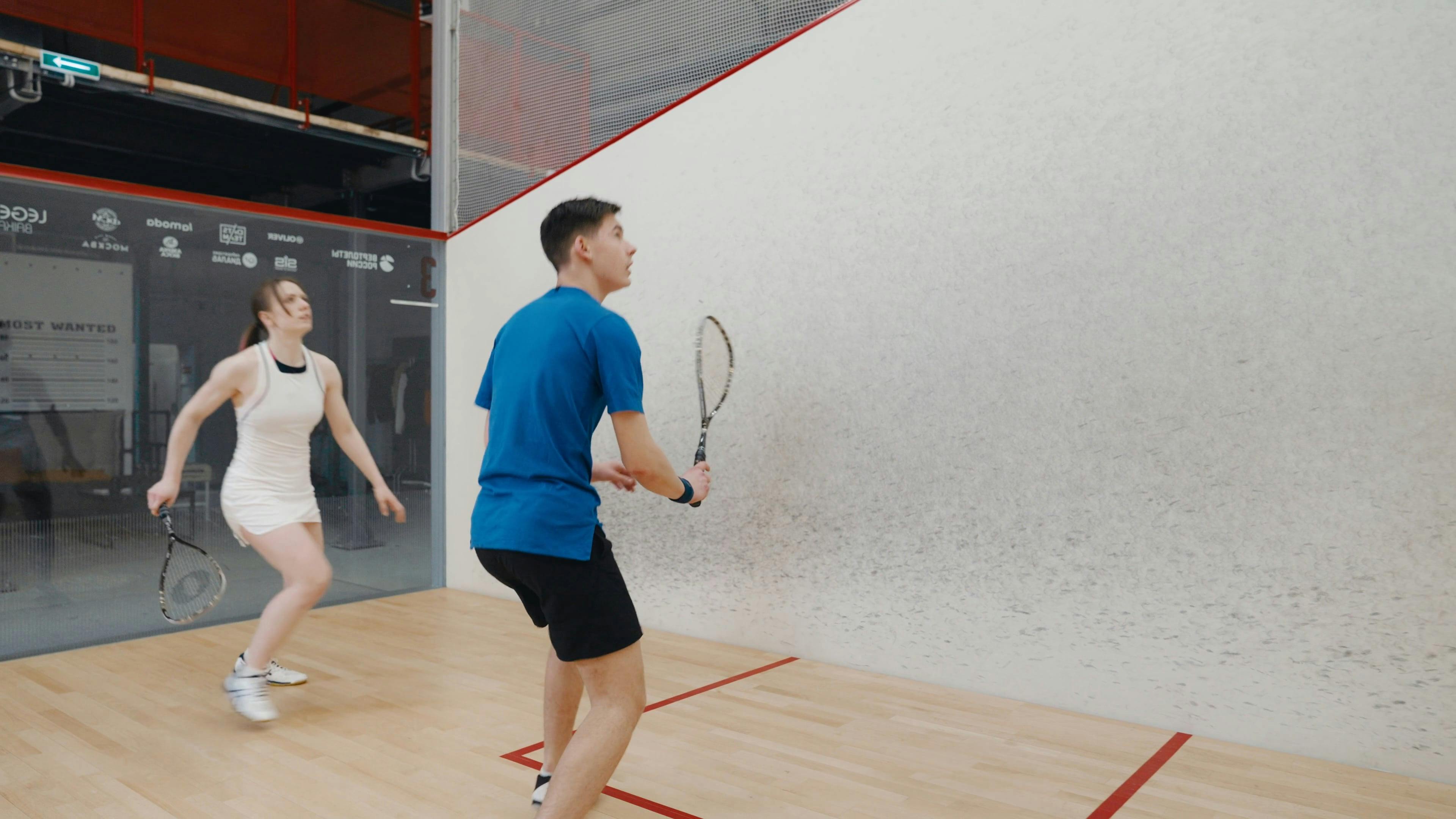 Man and Woman Playing Squash Sport Together Free Stock Video Footage ...