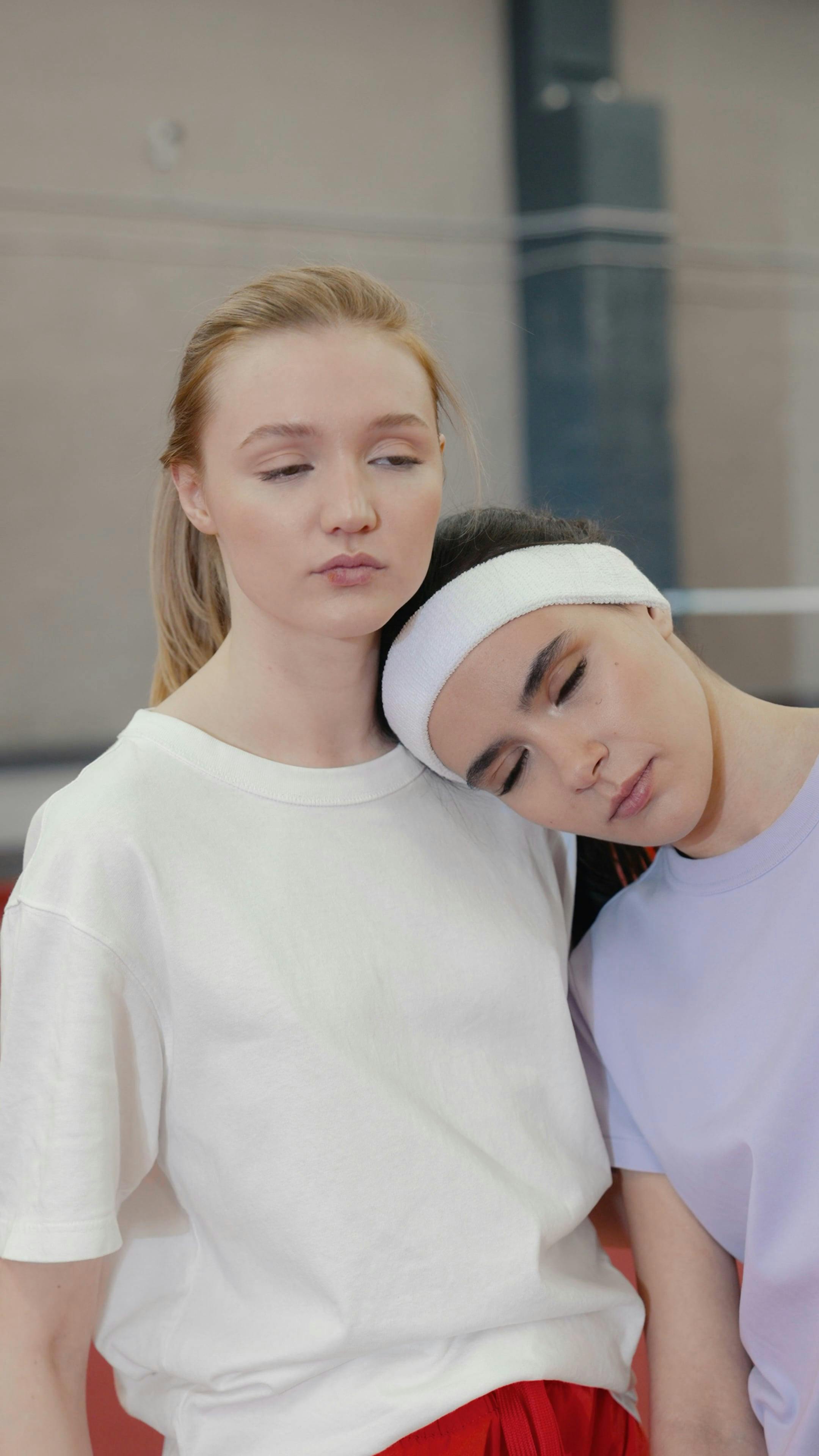 A Woman Leaning on Another Woman's Shoulder Free Stock Video Footage ...