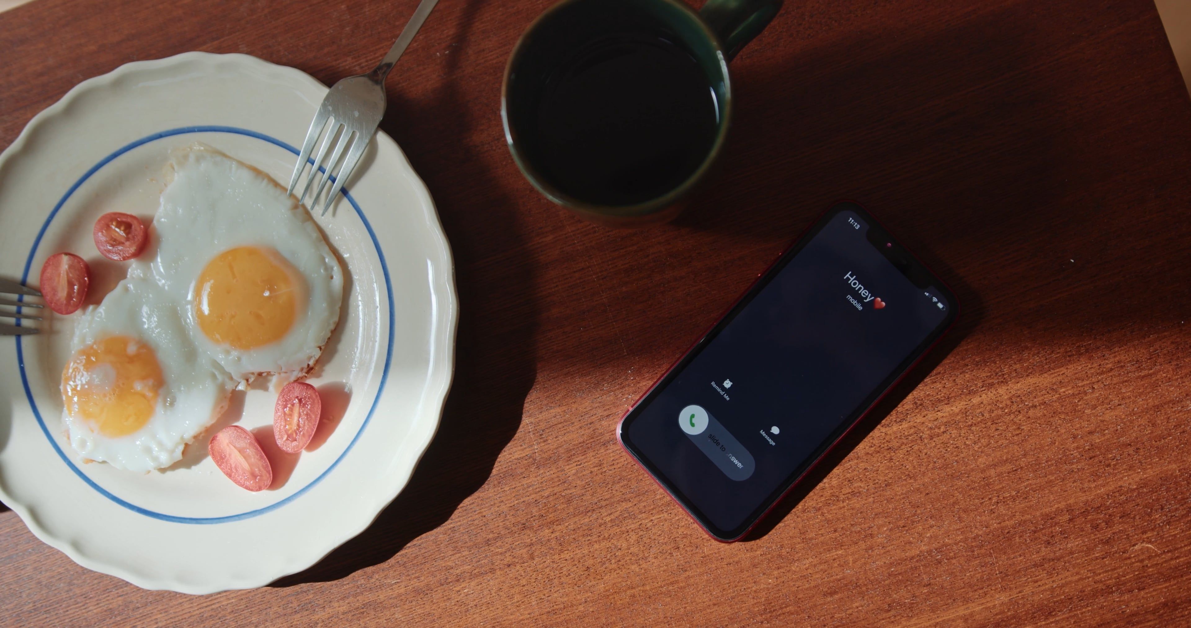 Breakfast Flat Lay and a Phone Call Free Stock Video Footage, Royalty ...