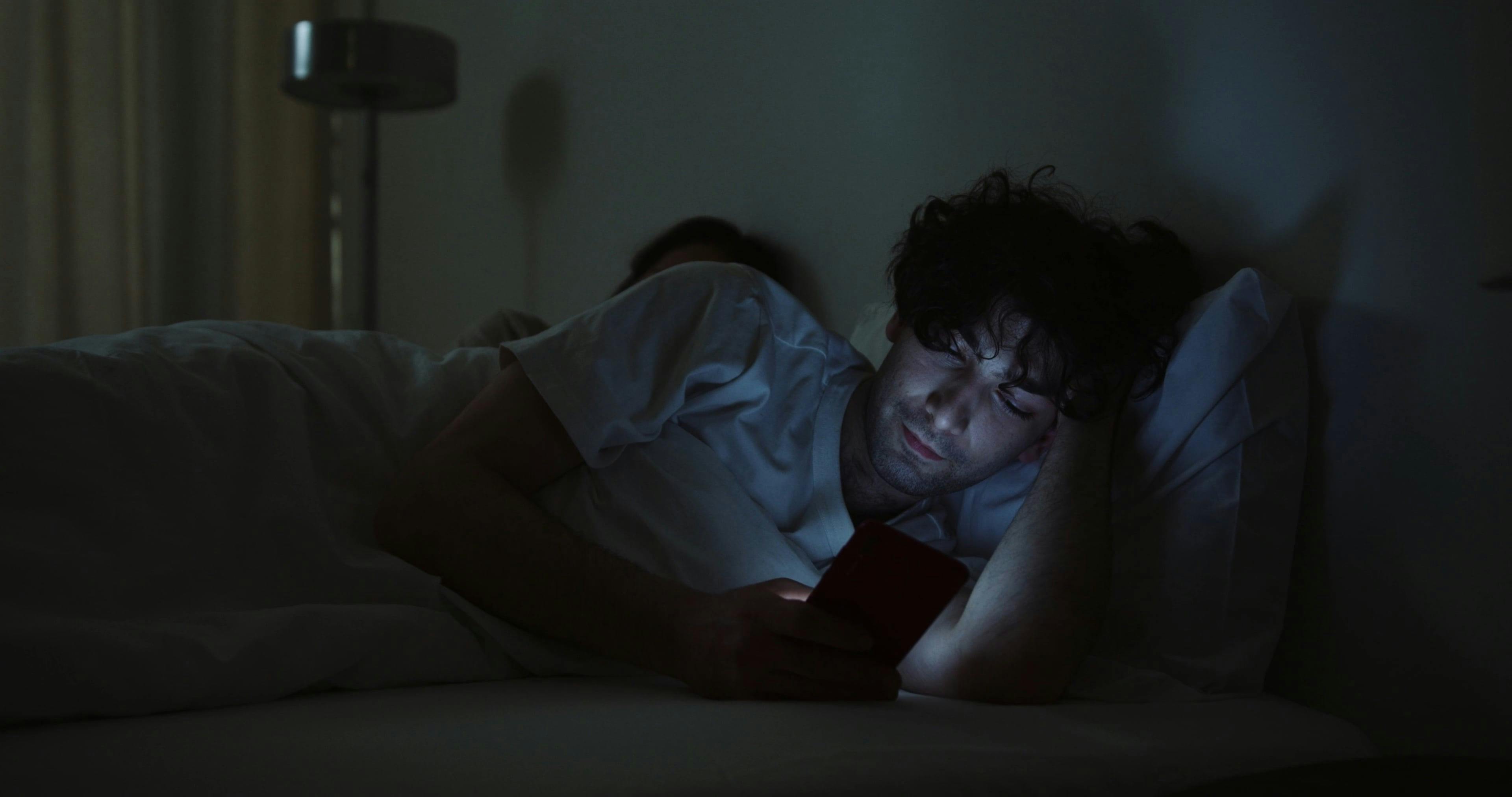 Man Using His Cellphone while in Bed Free Stock Video Footage, Royalty ...