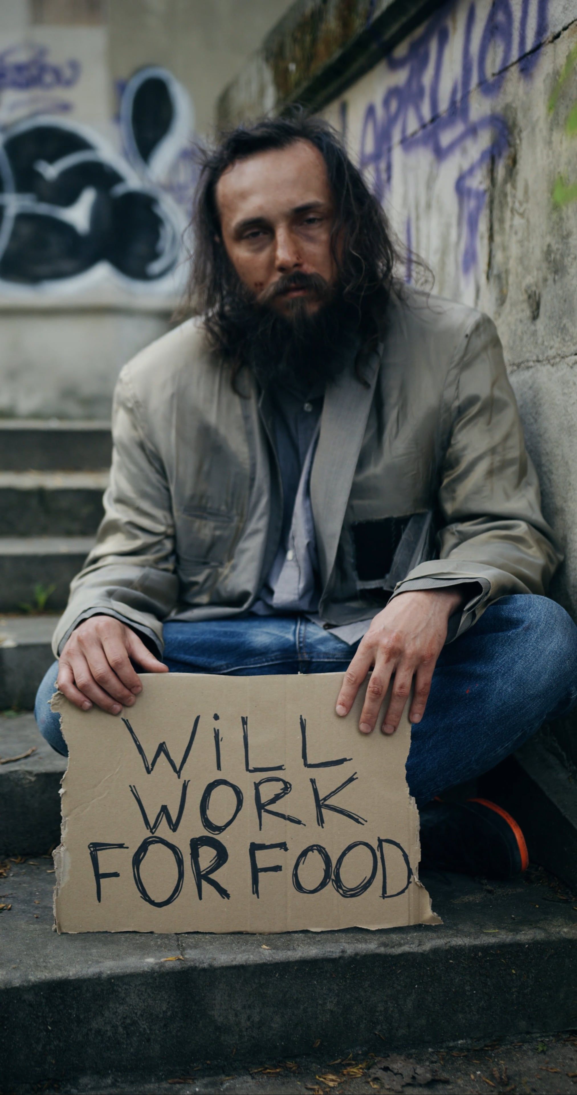 A Beggar Asking For Food · Free Stock Video