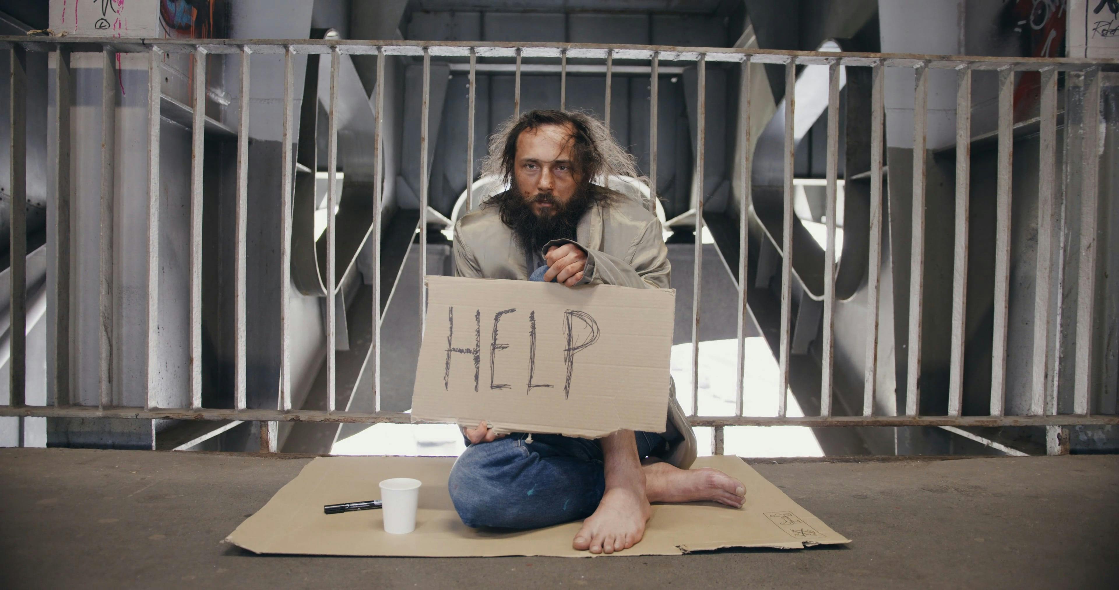 A Beggar Asking For Help · Free Stock Video