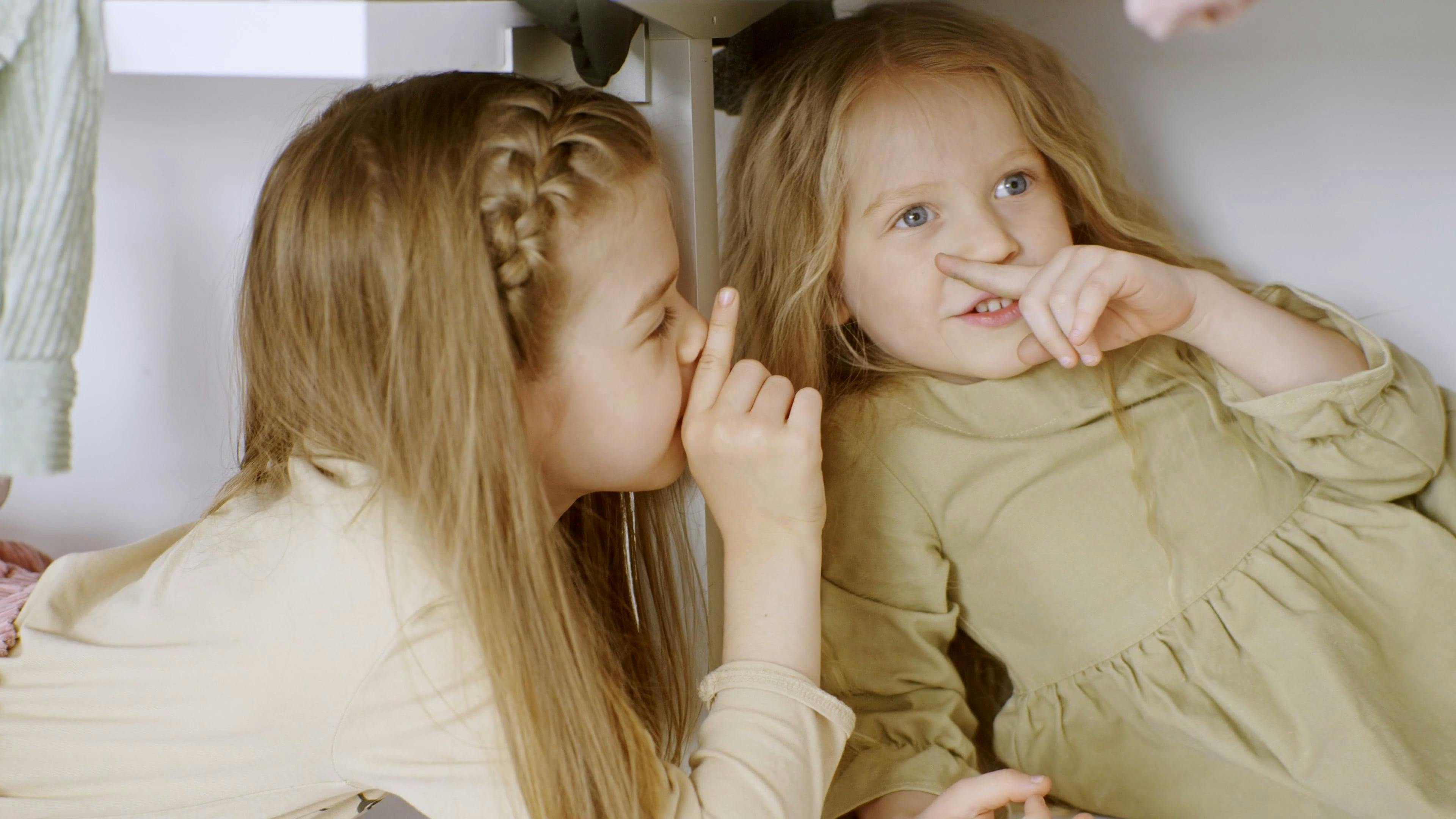 Girls Hiding Inside the Wardrobe · Free Stock Video