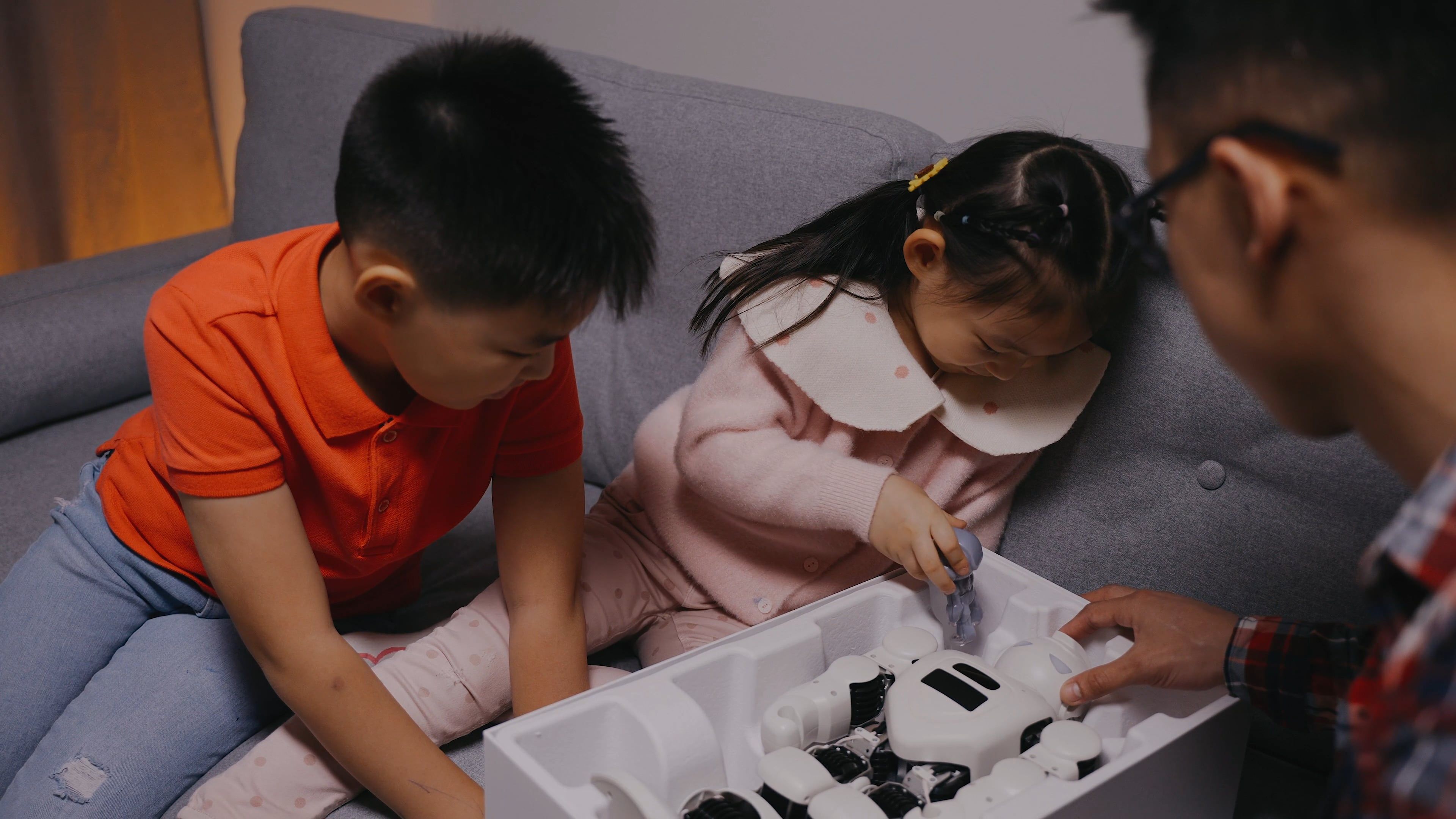 Family Checking a Robot Free Stock Video Footage, Royalty-Free 4K & HD ...