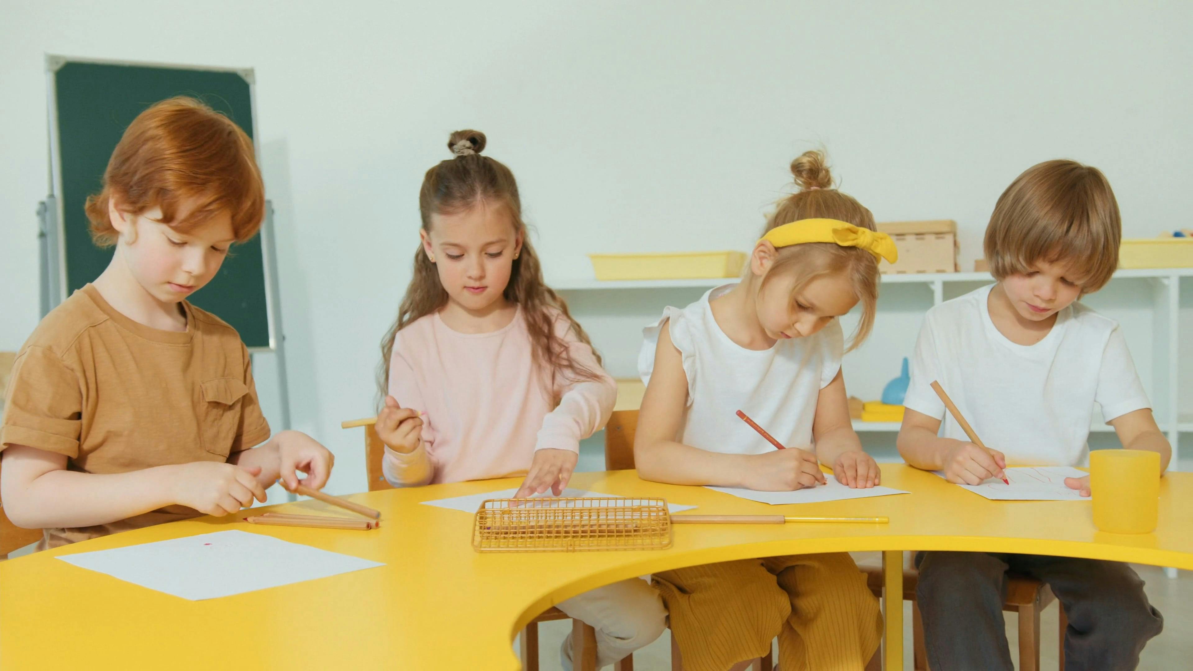 Children Writing in a Classroom · Free Stock Video