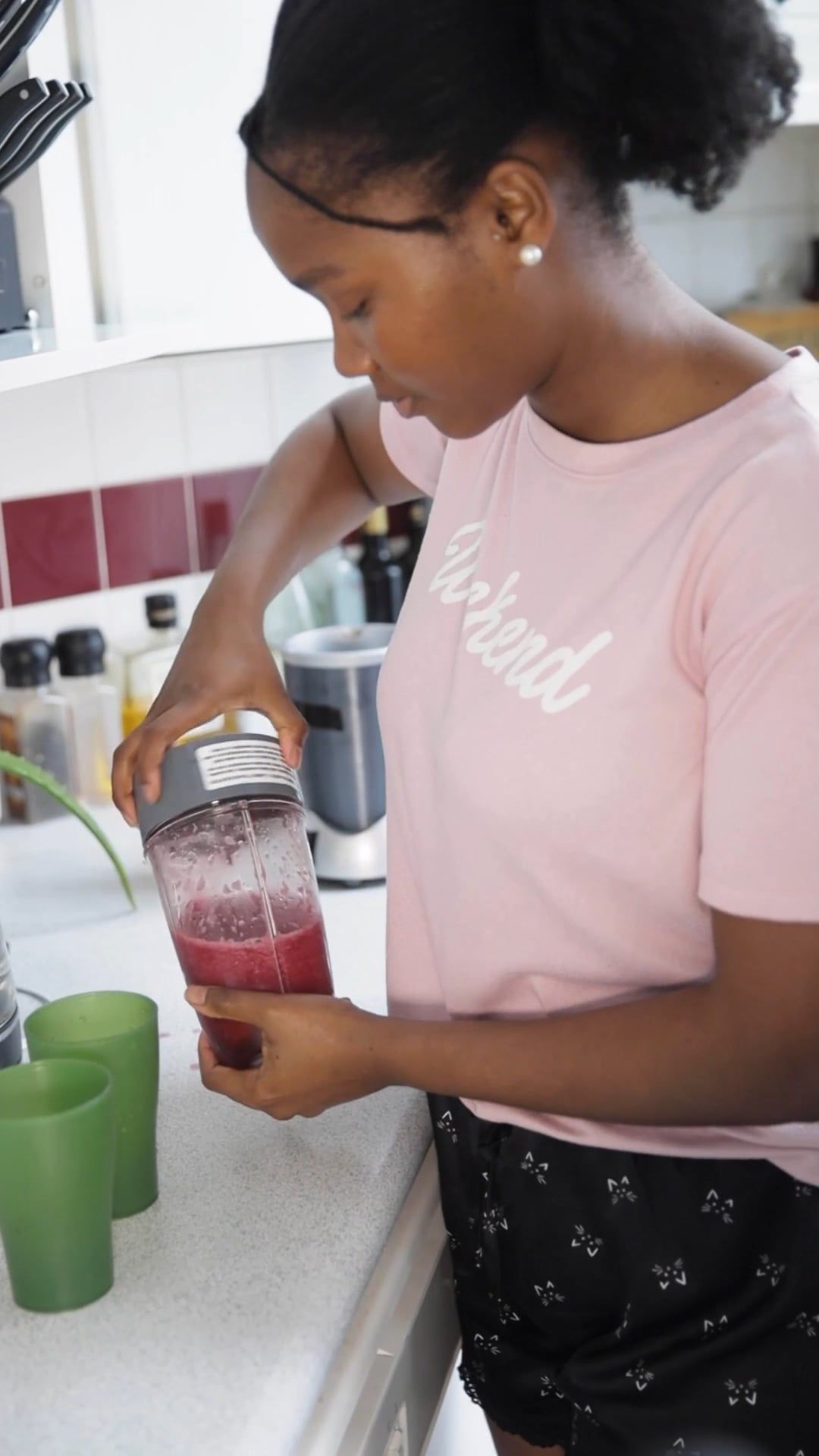 A Woman Pouring a Shake in a Plastic Cup Free Stock Video Footage ...