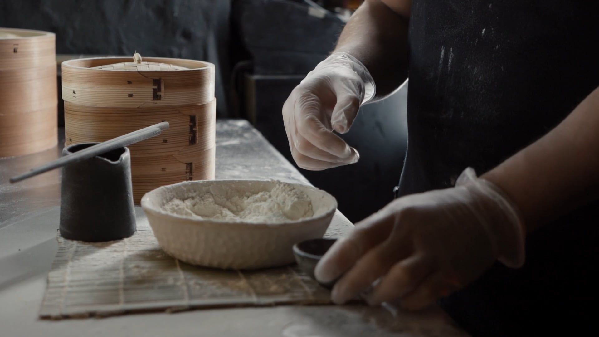 A Chef Mixing Salt into a Flour Mixture Free Stock Video Footage ...