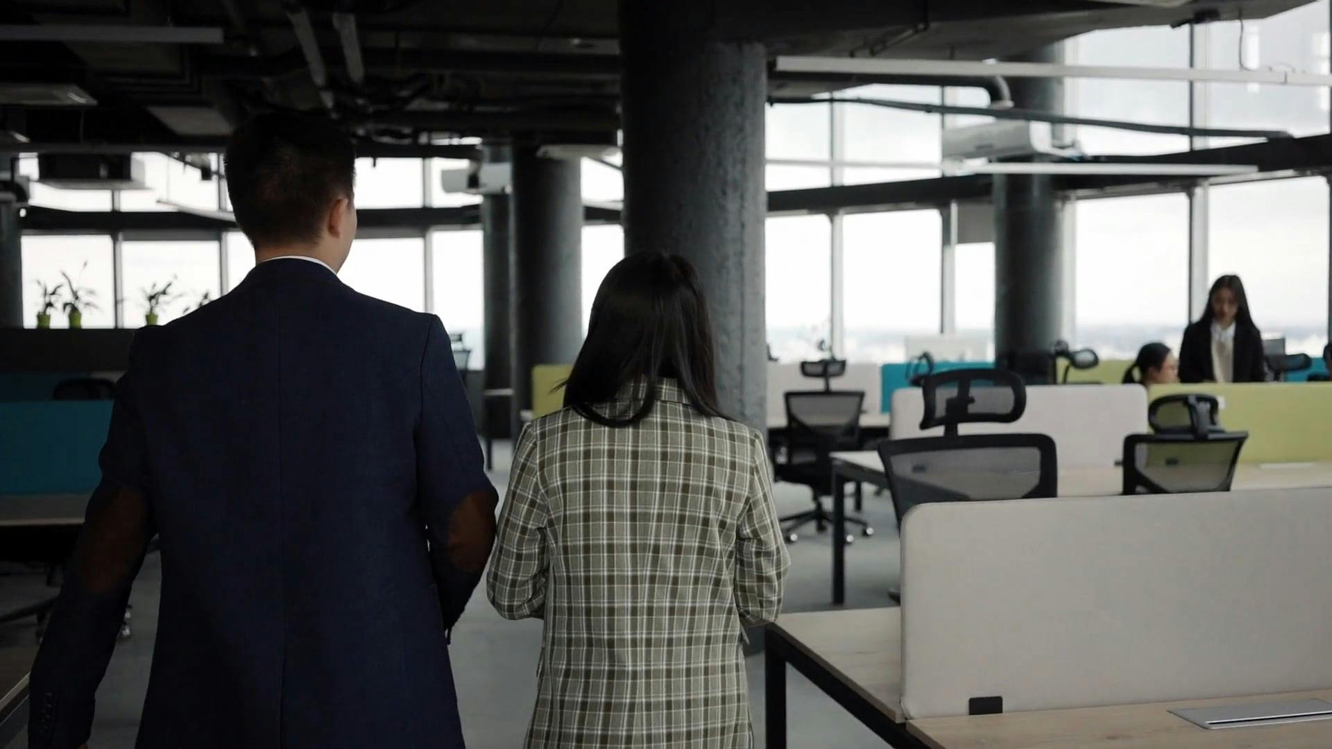 The Boss just Arrived at the office while Employees are Discussing to ...