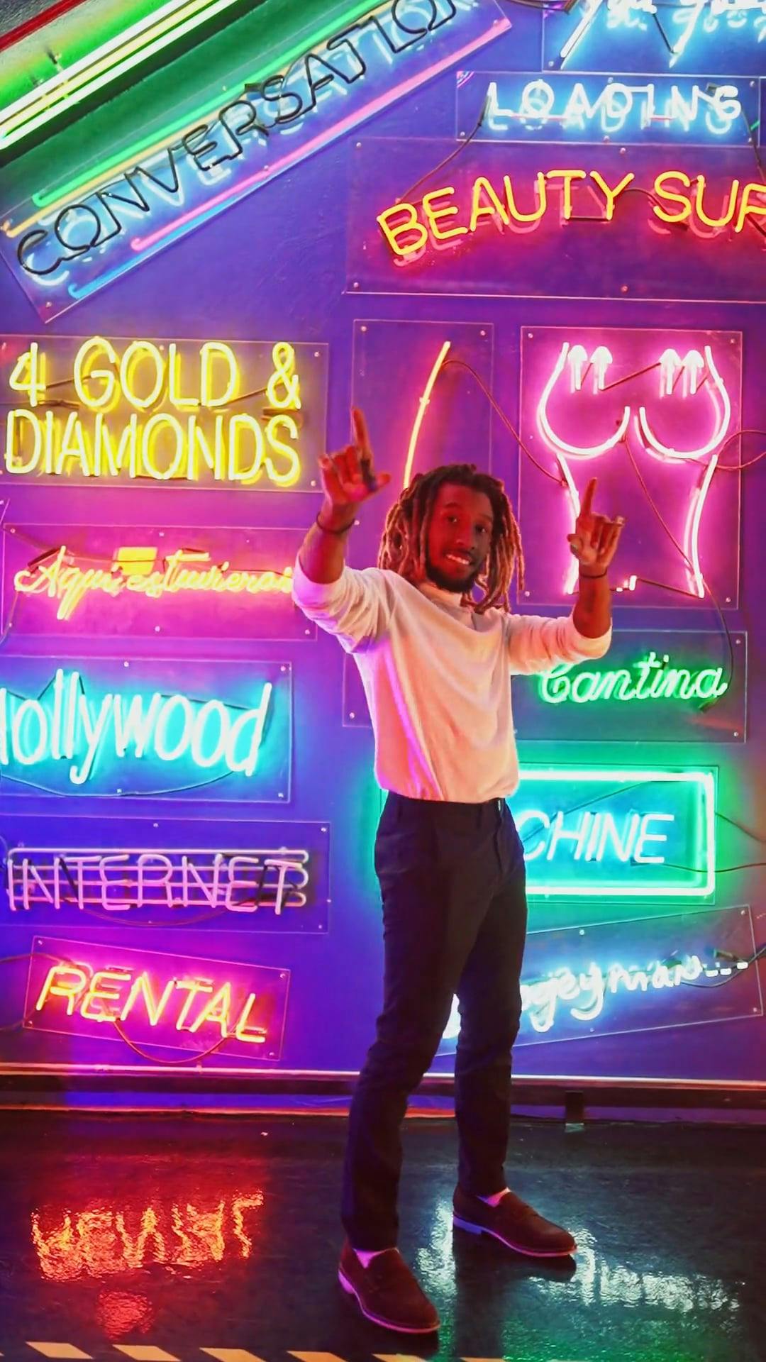 A Man Dancing Behind Colorful Lights Free Stock Video Footage, Royalty ...