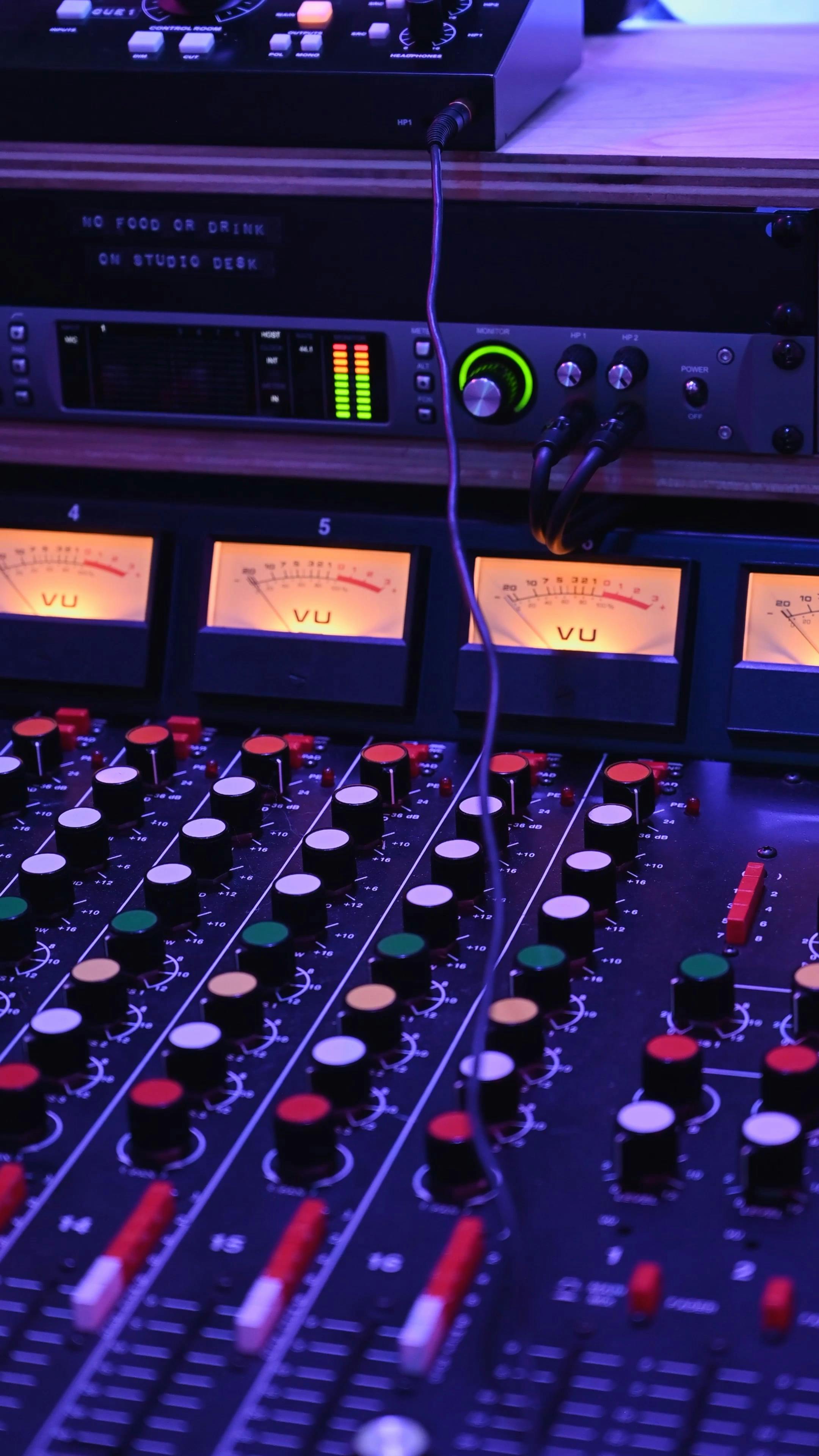 Digital Display of Volume in a Sound Mixer · Free Stock Video