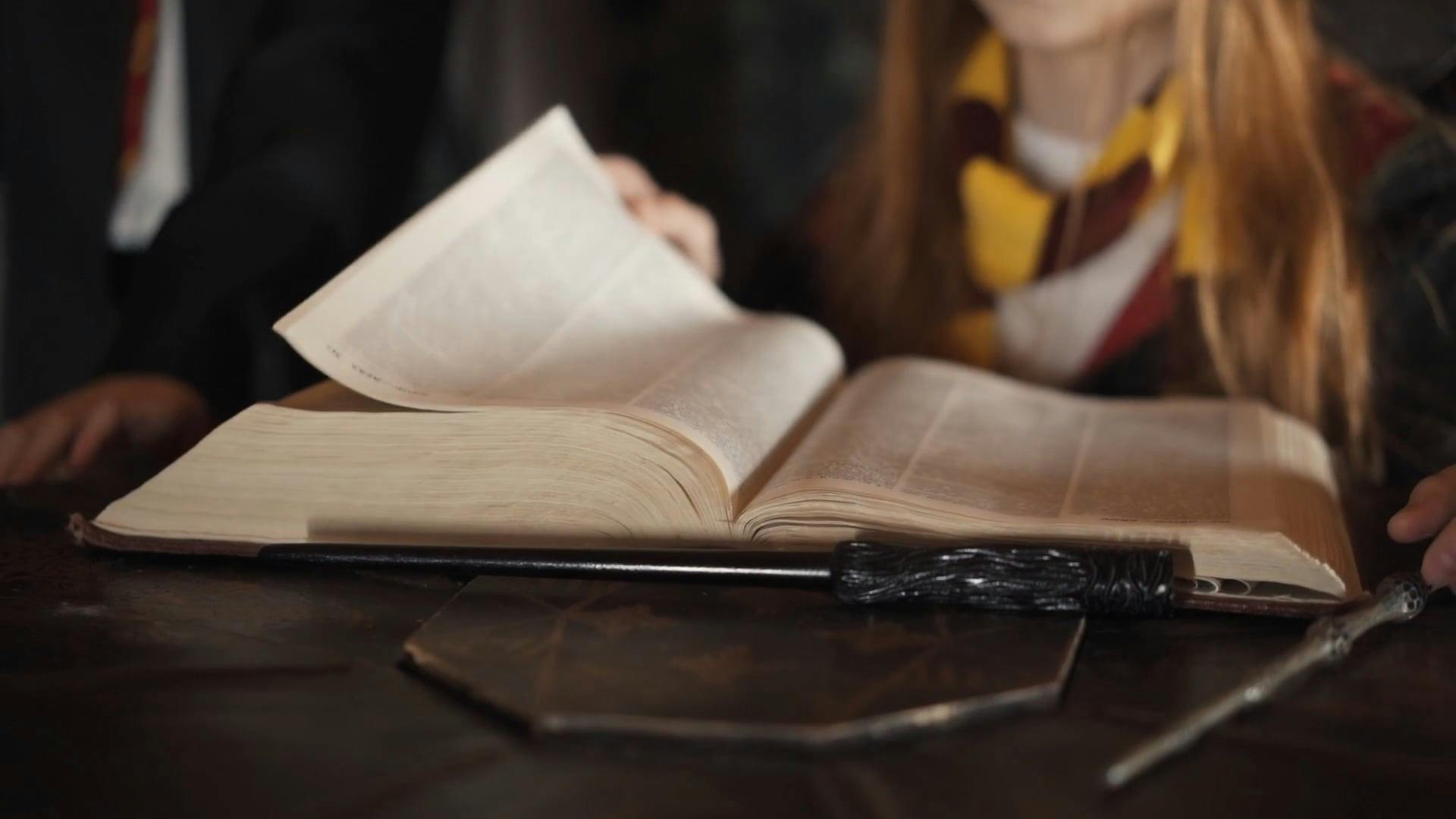 Girl Reading a Book and a Boy Casting a Spell · Free Stock Video