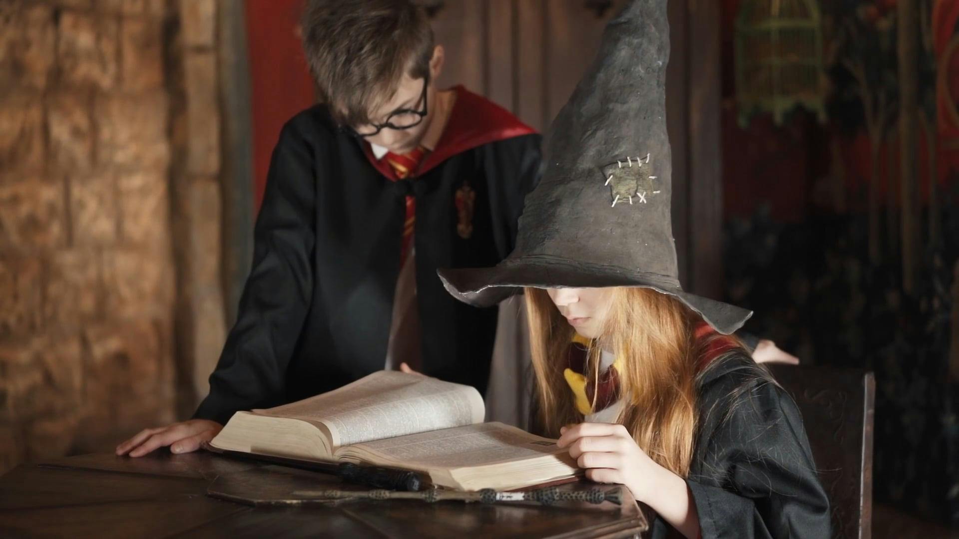 Boy and Girl Reading a Book using Magic Wand Free Stock Video Footage ...