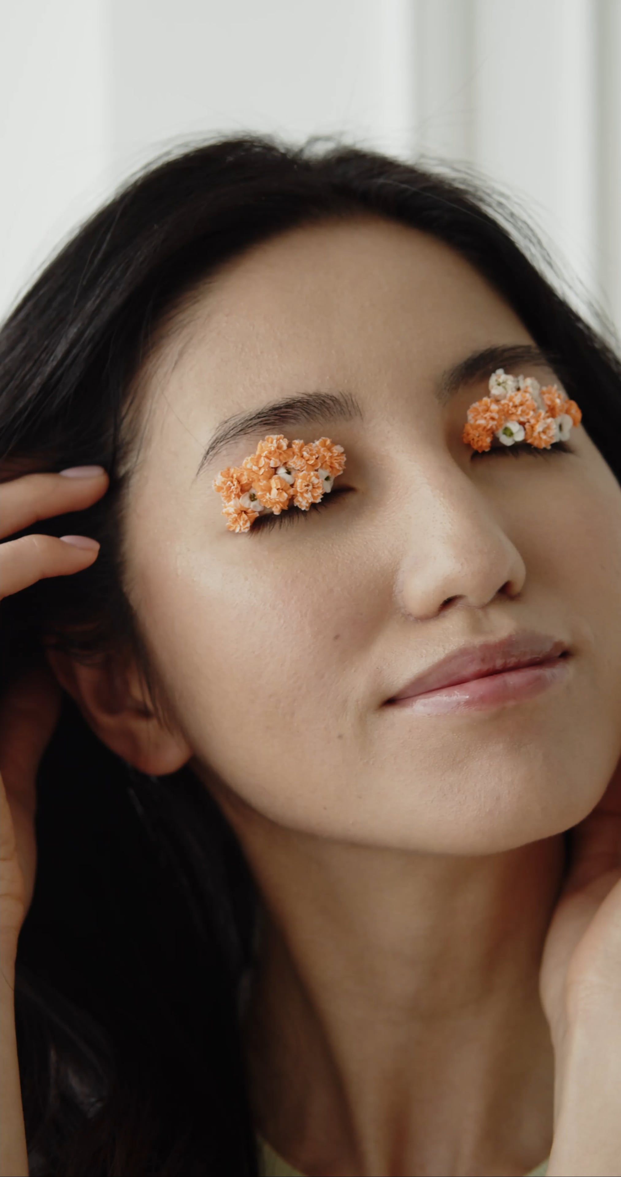 Woman With Flowers On Her Eyebrows · Free Stock Video