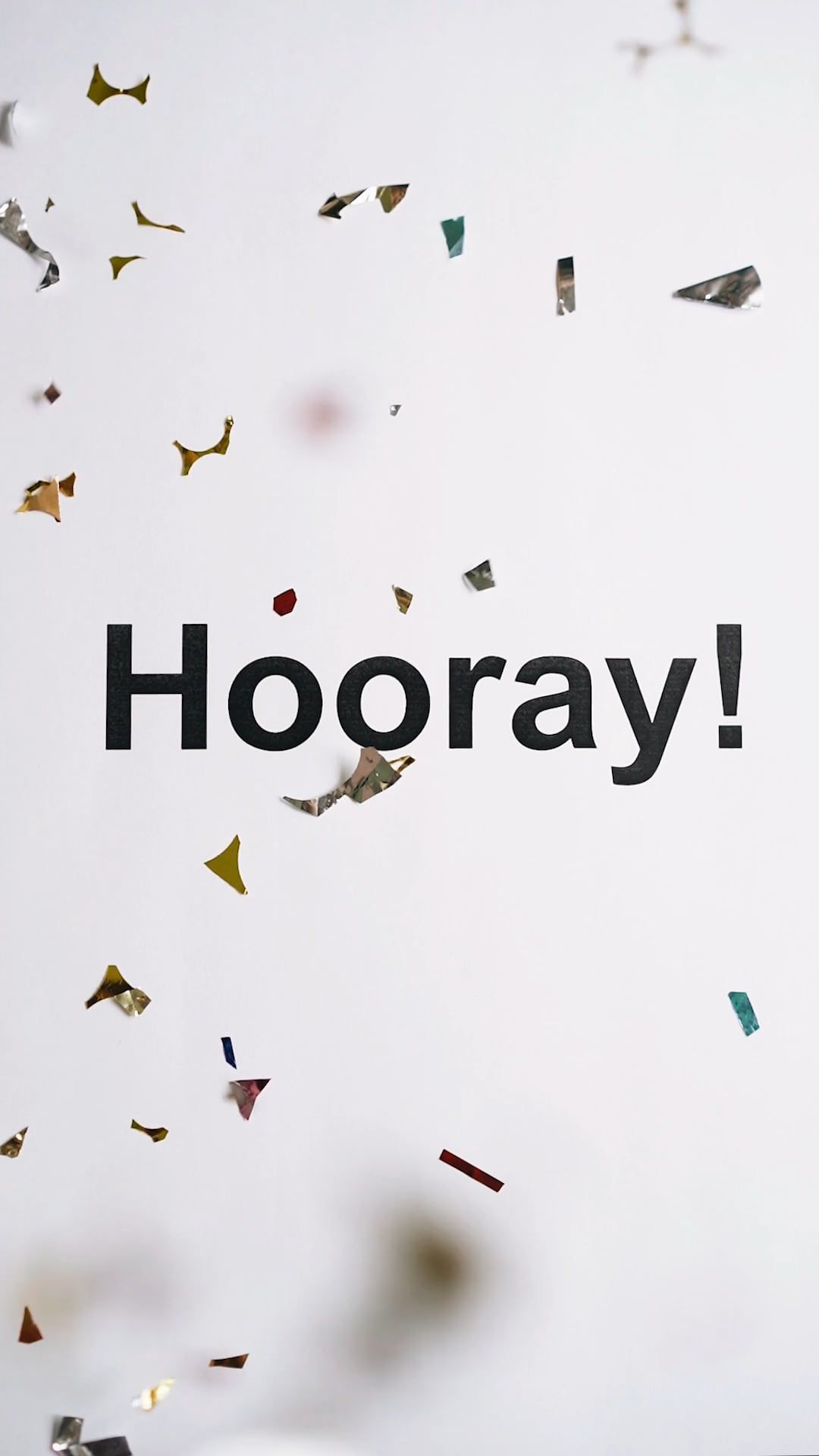Raining Confetti On The Word Hooray Free Stock Video