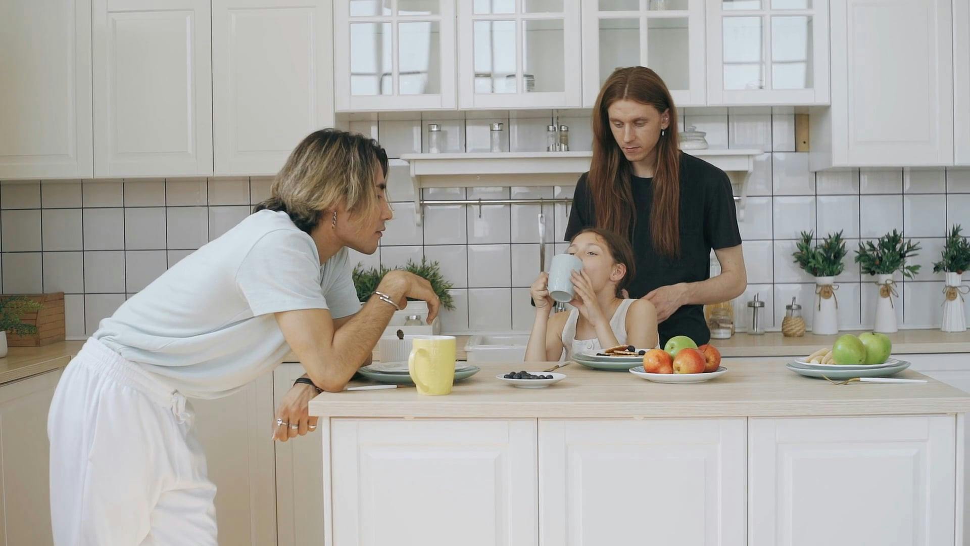 A Family Having Snack in The Kitchen Free Stock Video Footage, Royalty ...