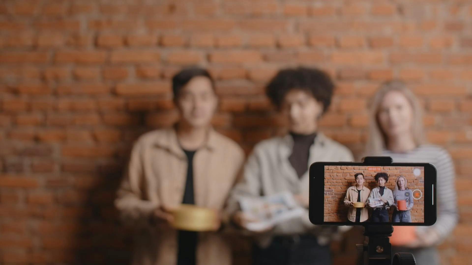 Two People Blogging a Small Business using a Smartphone Free Stock ...