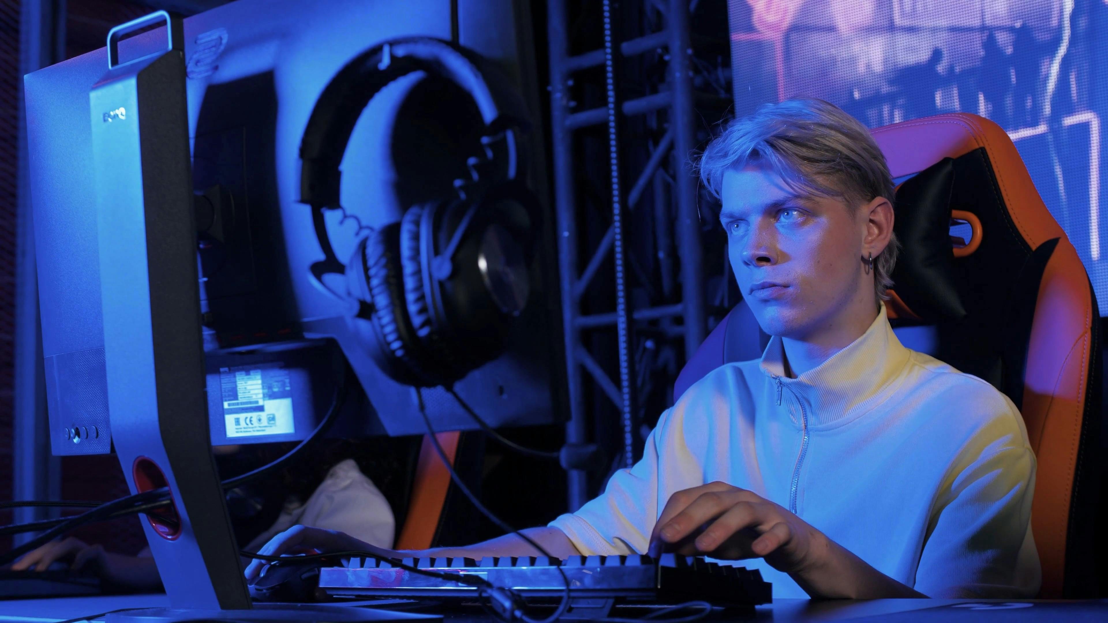 A Young Man Playing Computer Games Free Stock Video Footage, Royalty ...