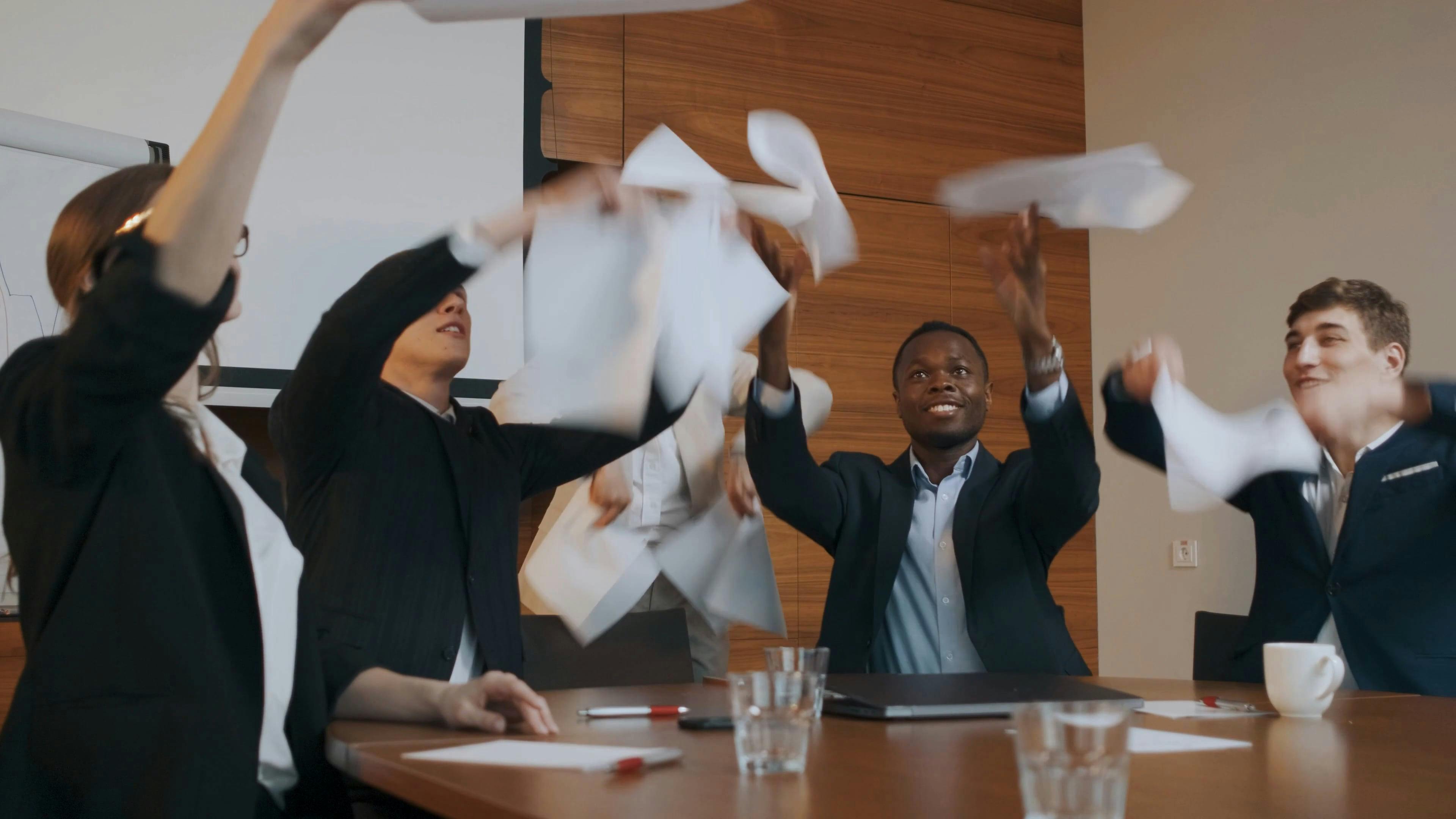 People Throwing Papers In The Air · Free Stock Video