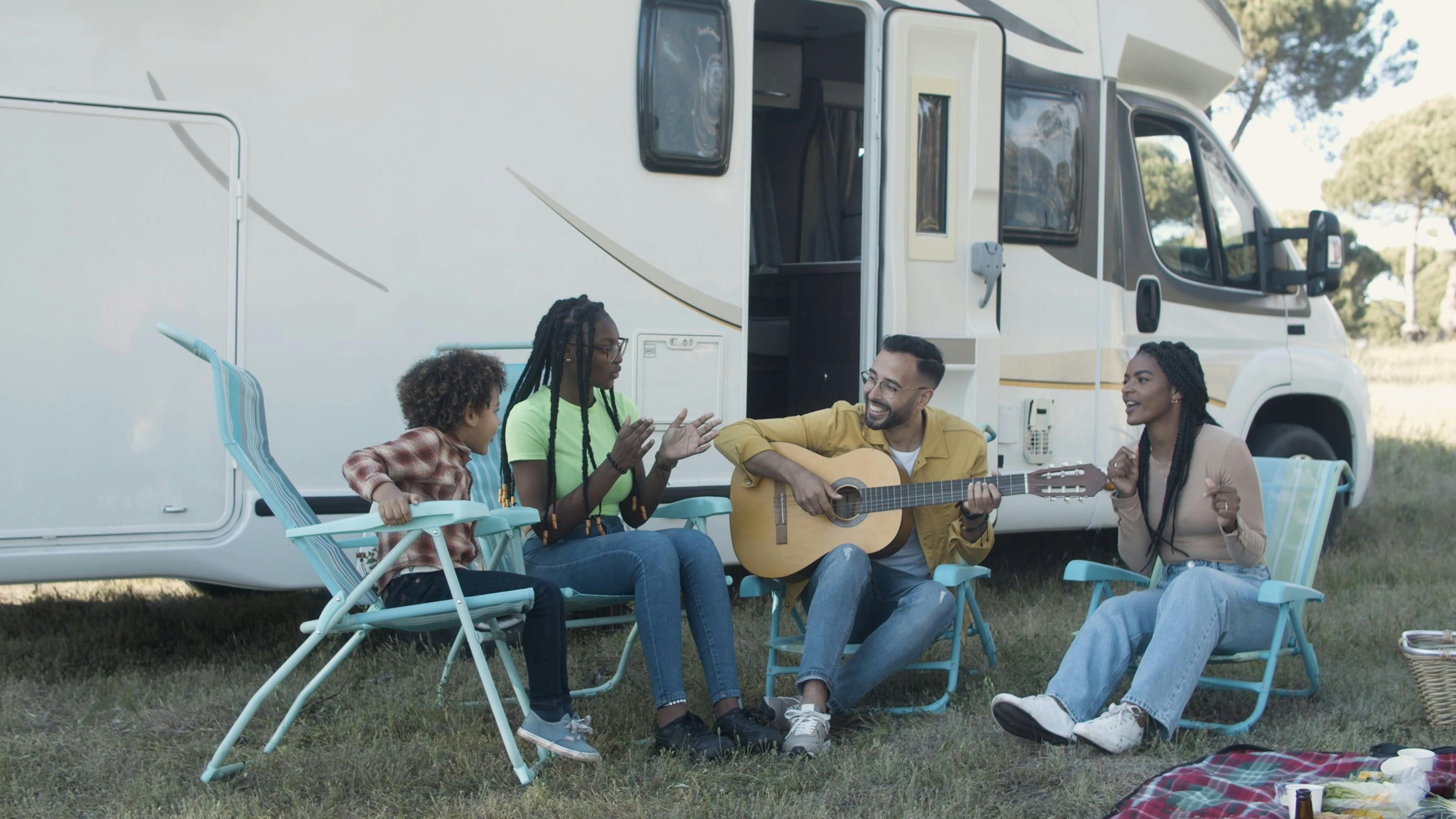 People Jamming while at the Camp Free Stock Video Footage, Royalty-Free ...