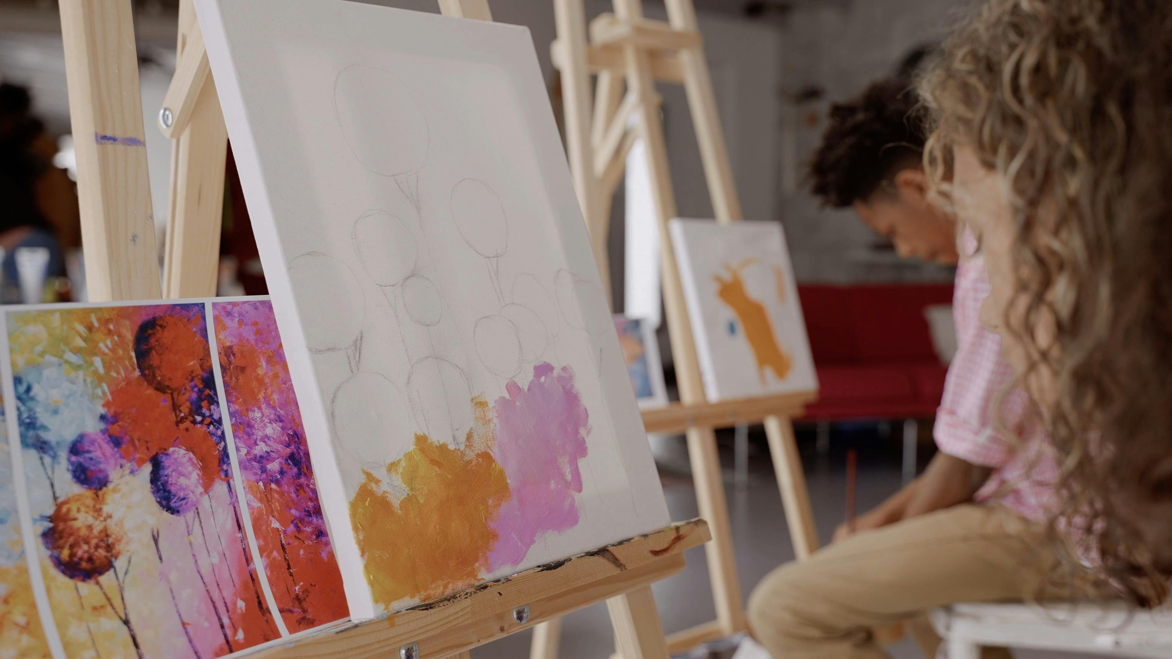 Girl Doing Painting Free Stock Video Footage, Royalty-Free 4K & HD ...