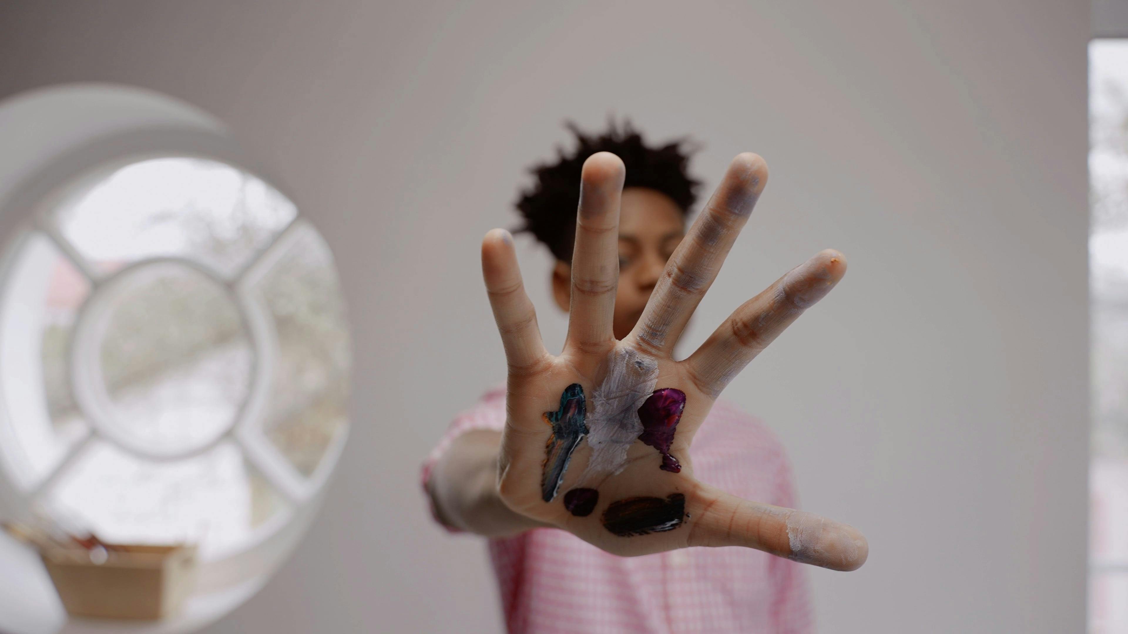 A Close up of a Child's Messy Hand Free Stock Video Footage, Royalty ...