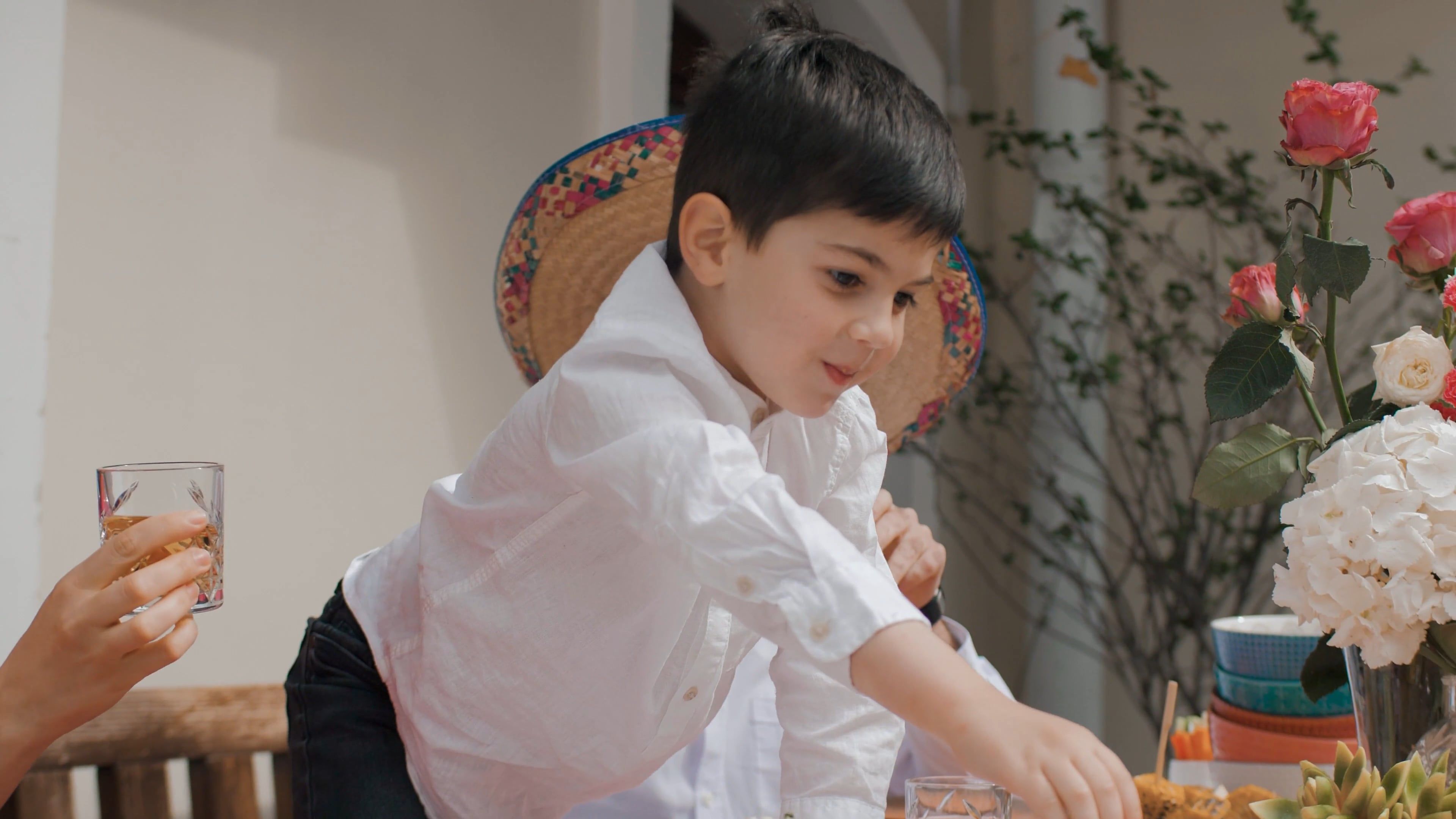 A Little Boy Getting Food From the Table Free Stock Video Footage ...
