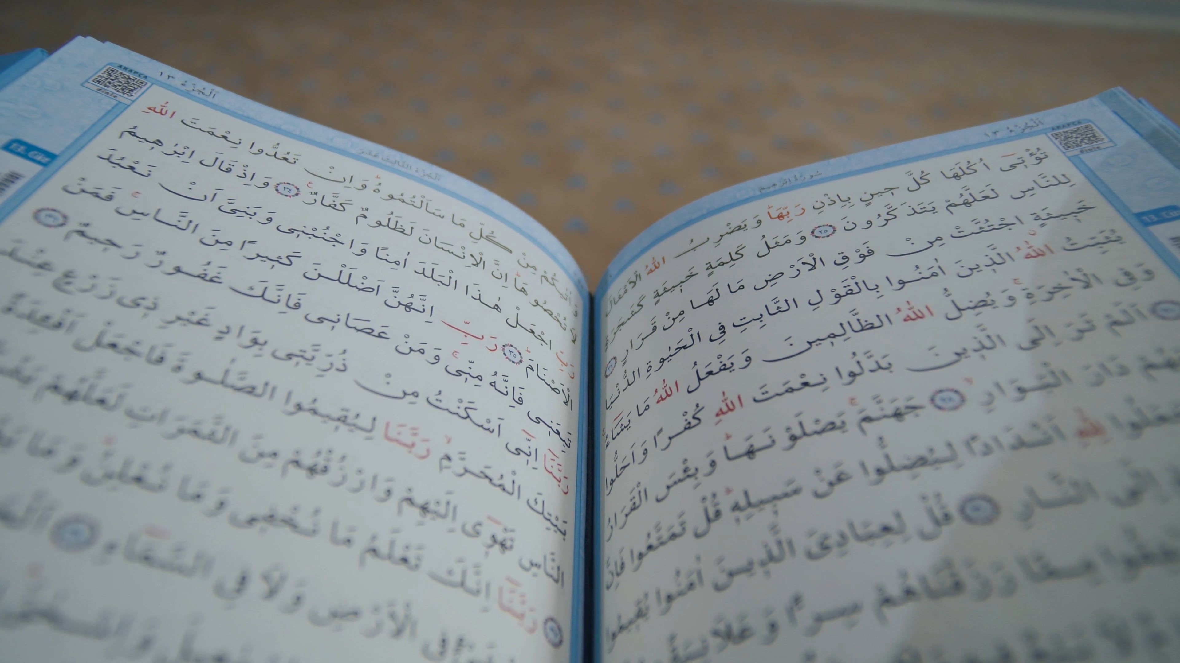 An Open Book of Quran · Free Stock Video