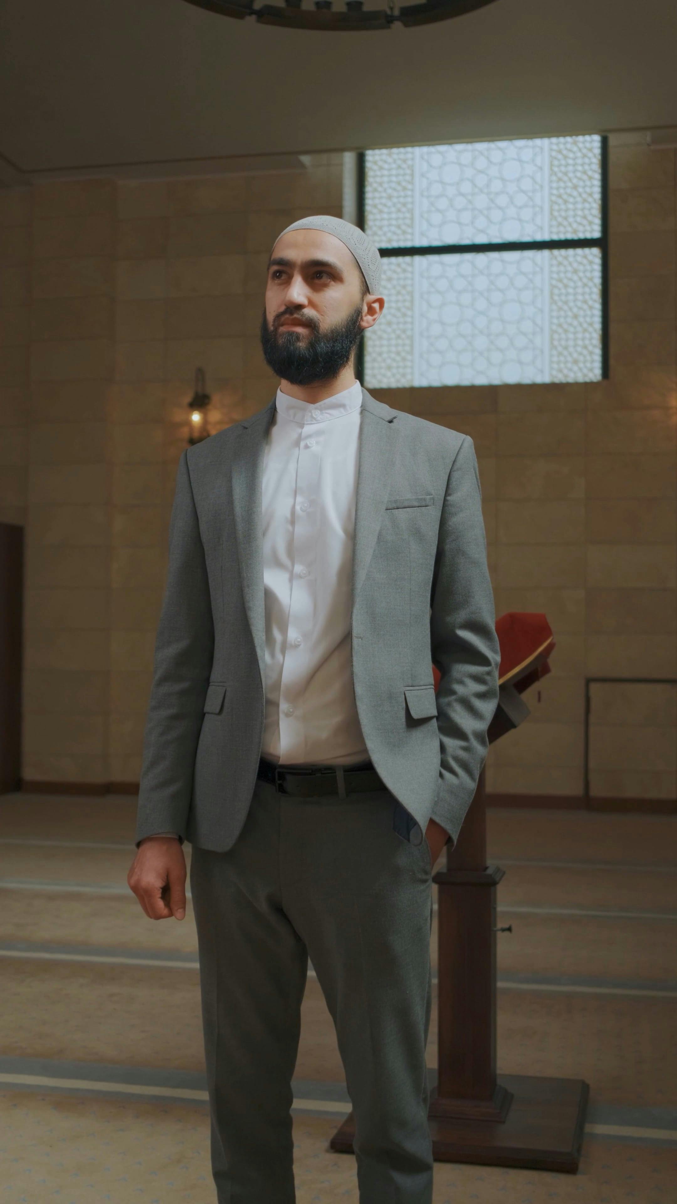 A Muslim Man Posing while Looking at the Camera · Free Stock Video