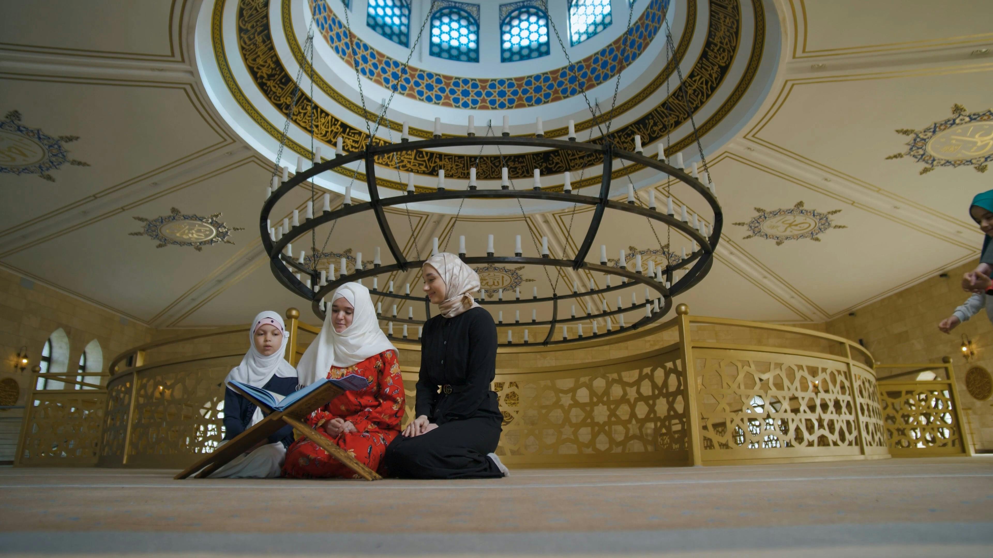 Busy People Outside a Mosque · Free Stock Video