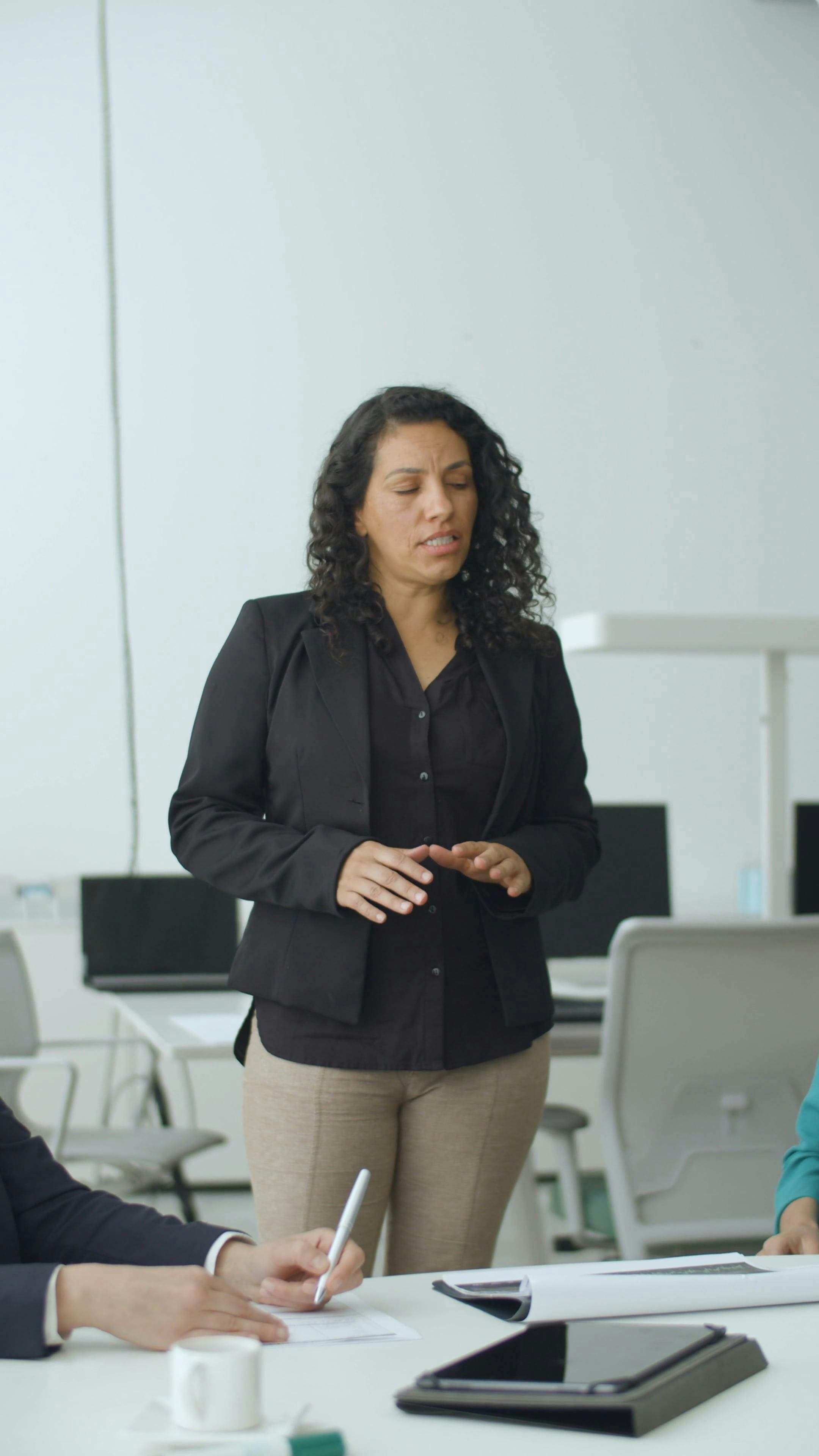 A Woman Explaining while Standing Free Stock Video Footage, Royalty ...
