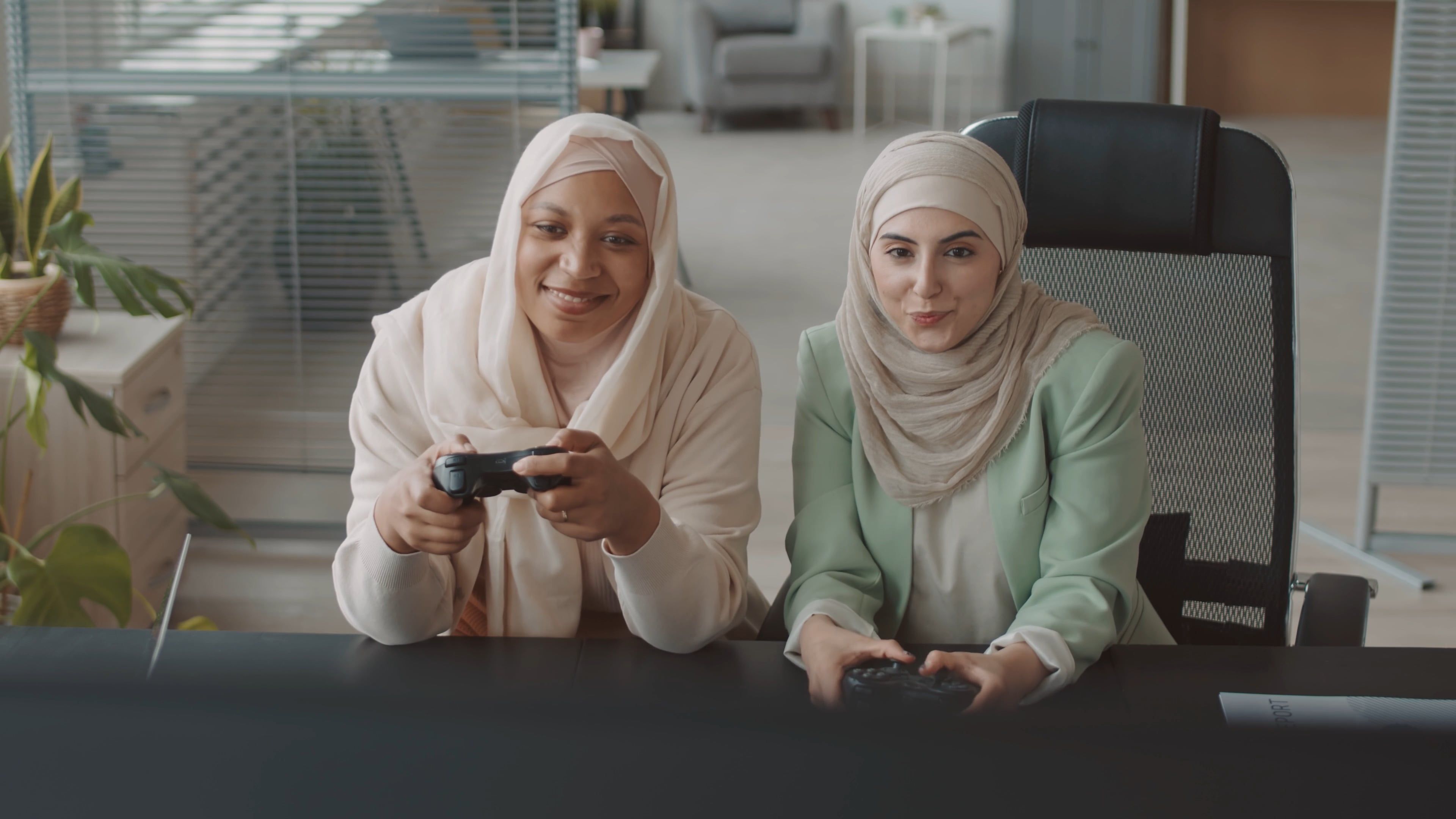 Employees Playing Video Games in the Office Free Stock Video Footage ...