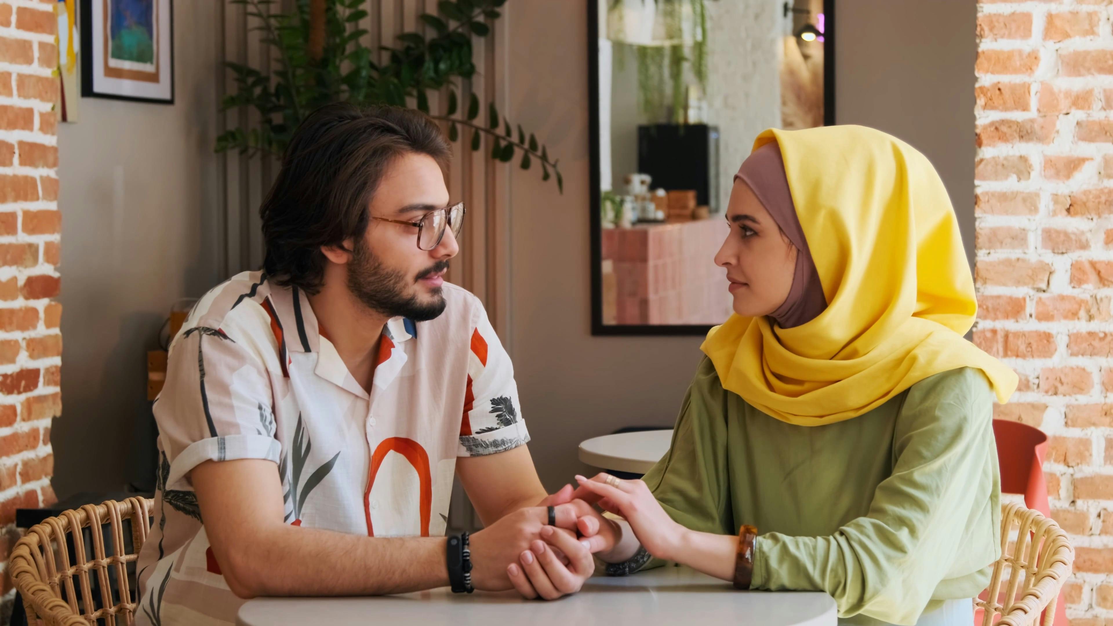 Young Couple Holding Hands while Talking Free Stock Video Footage ...