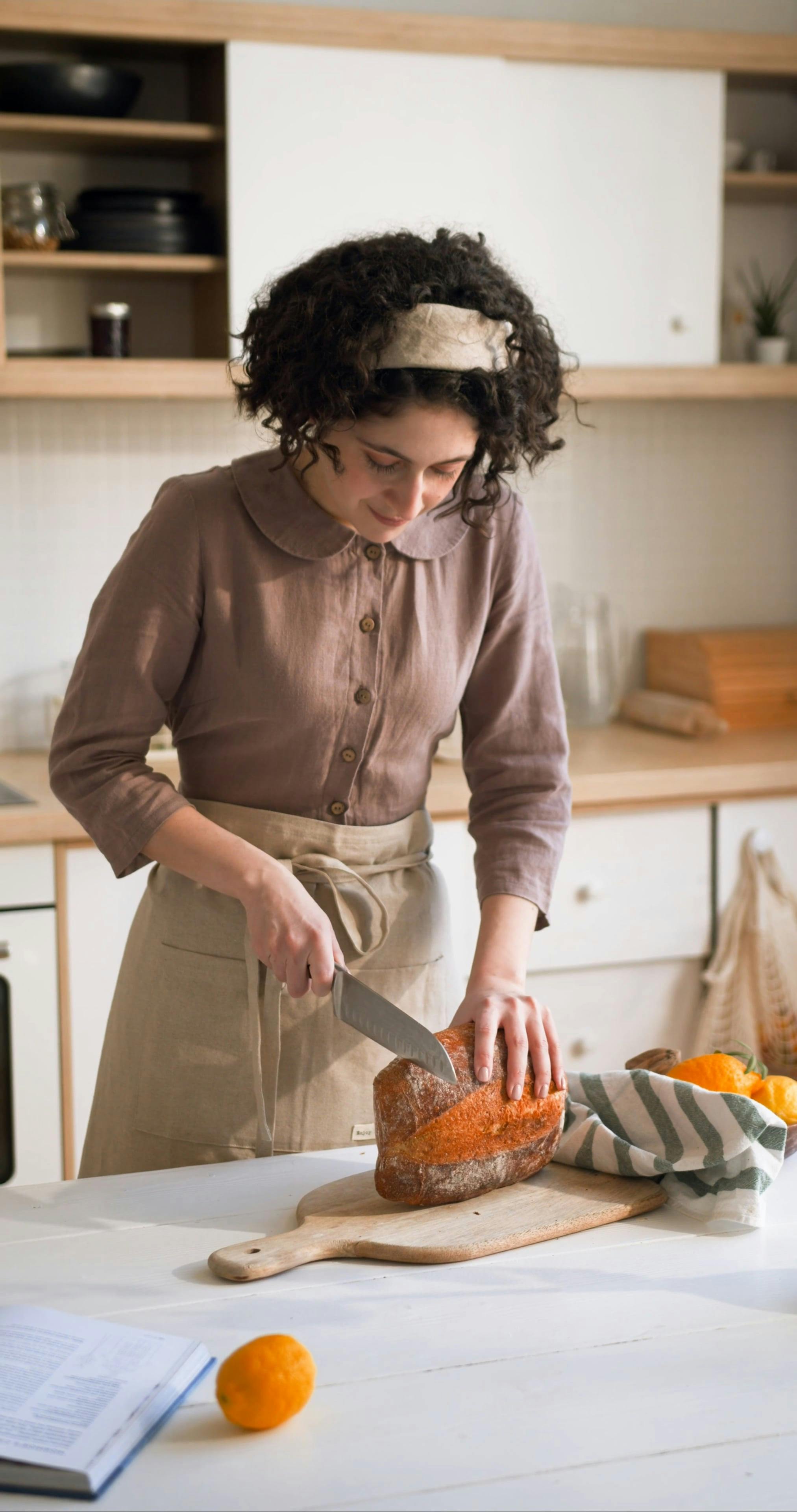 Cutting By Hand A Freshly Baked Baguette Free Stock Video Footage ...