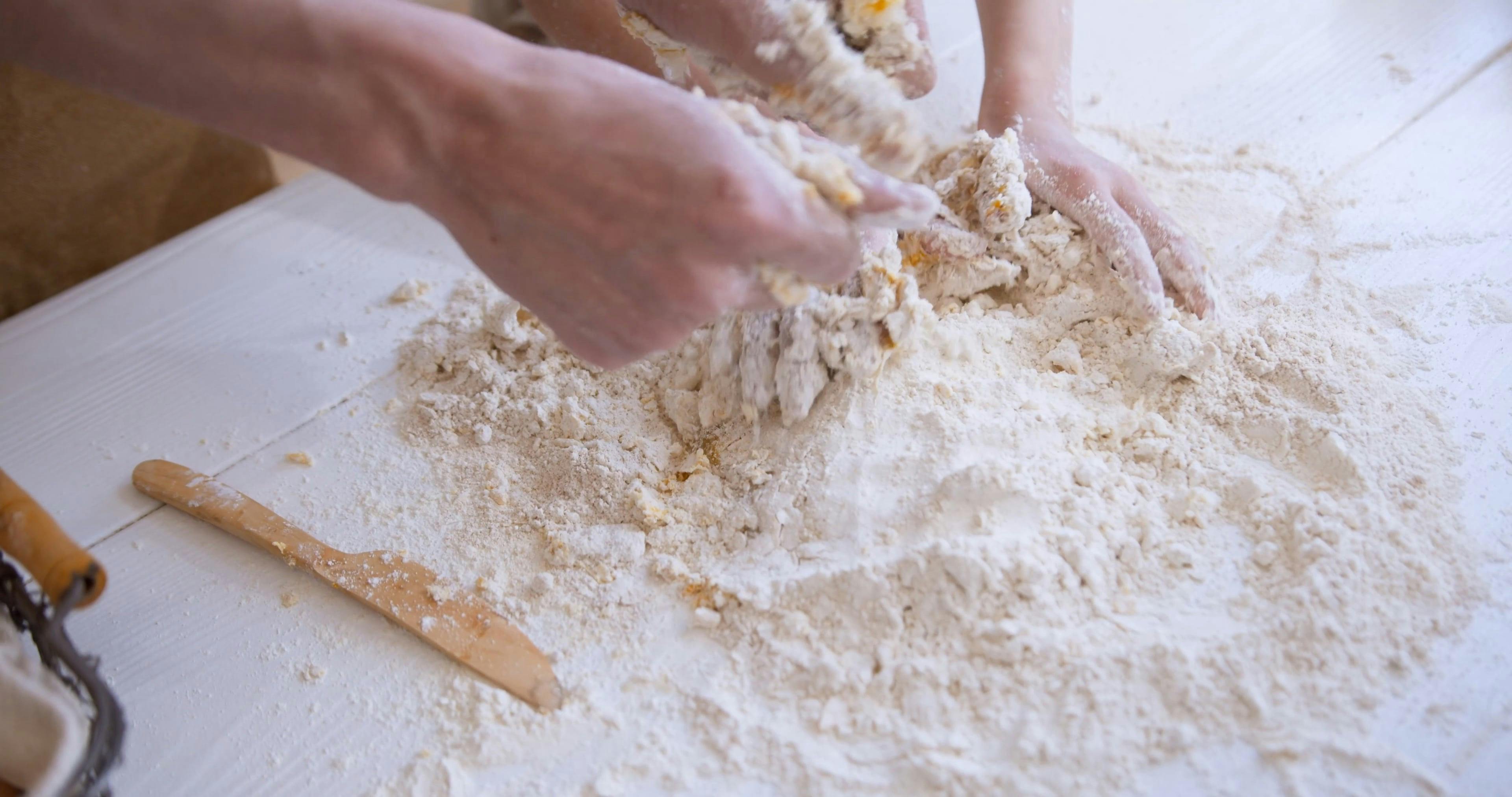 Mixing Ingredients To Make A Dough · Free Stock Video