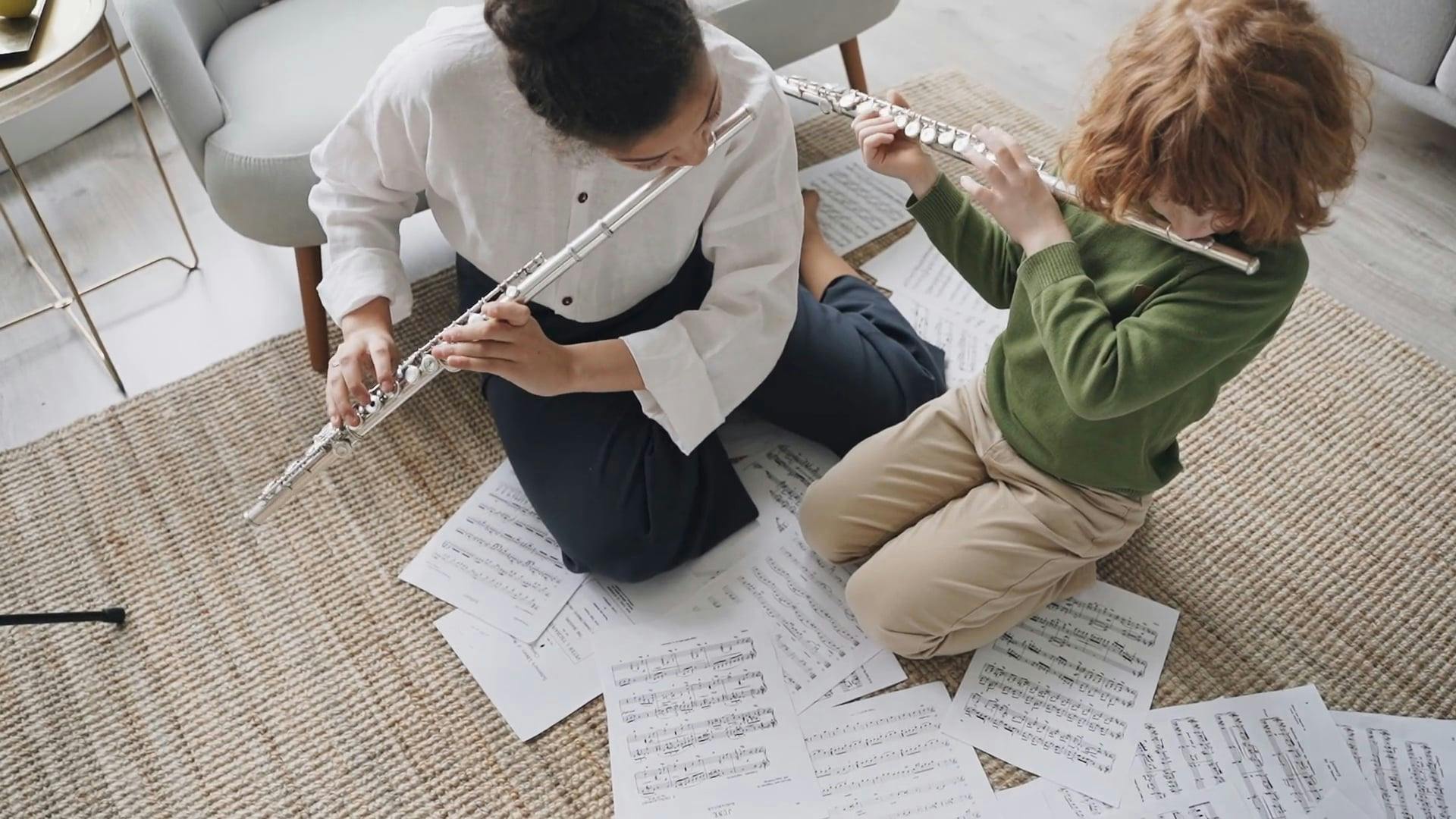 A Kid Having Flute Lesson · Free Stock Video