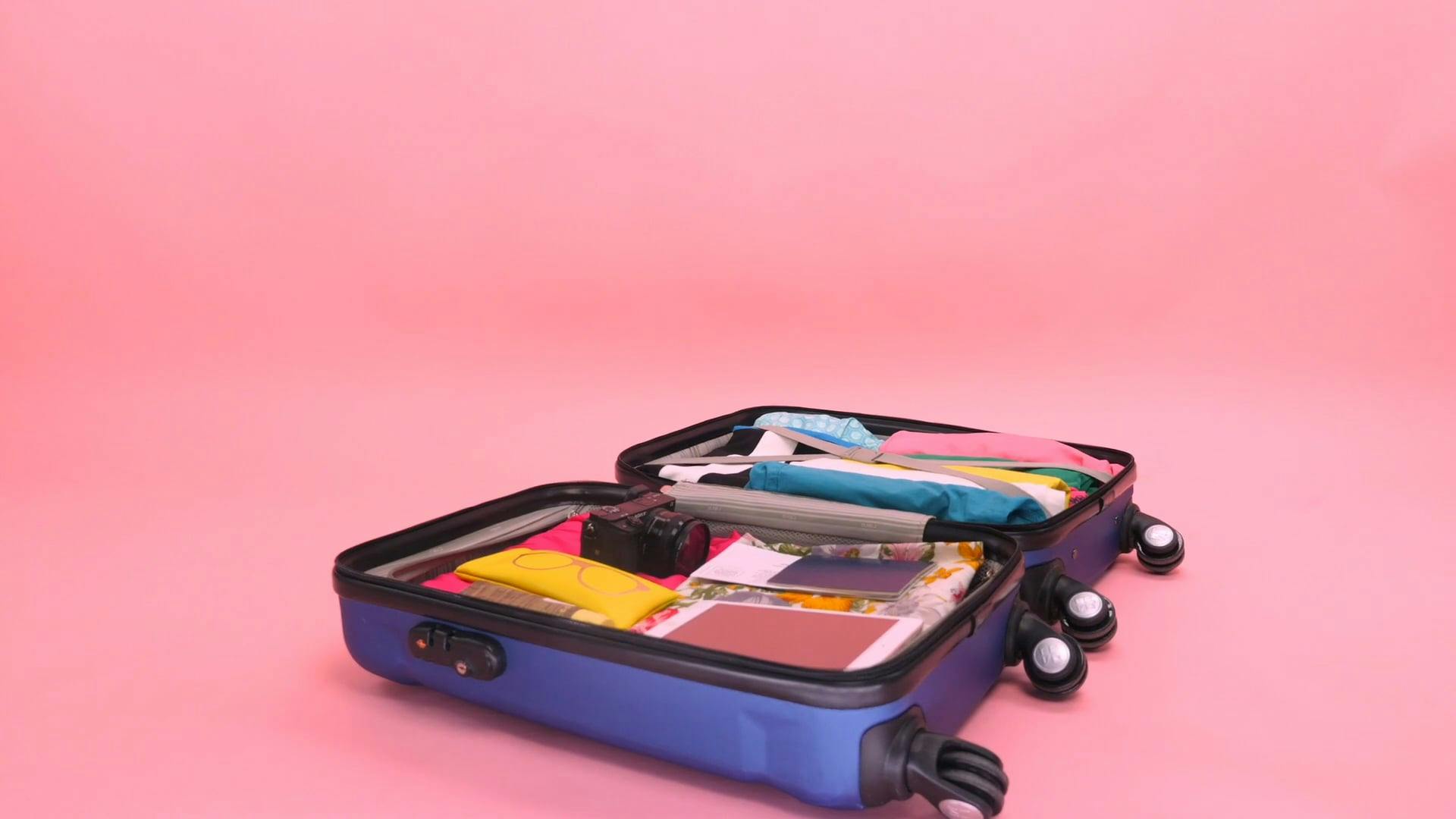 Push in Shot of a Packed Suitcase Free Stock Video Footage, Royalty ...