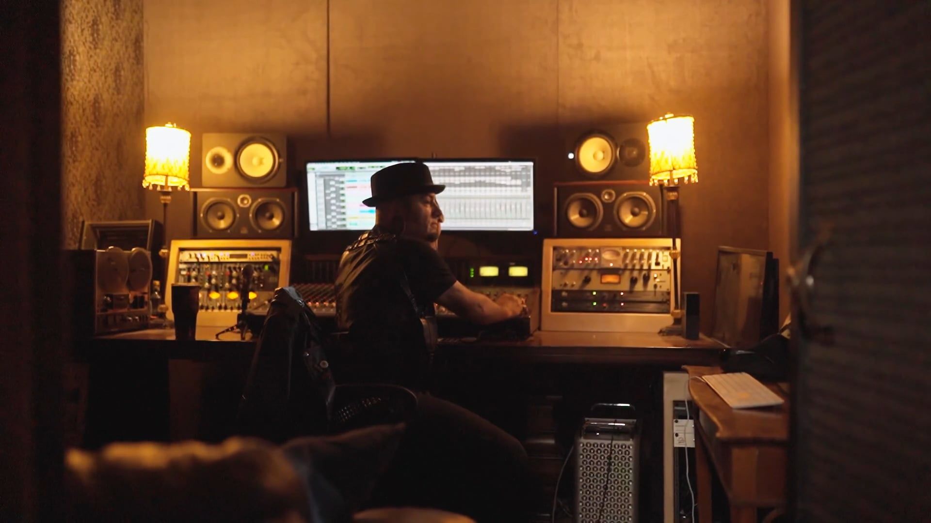 A Music Producer Doing a Countdown in a Recording Studio · Free Stock Video