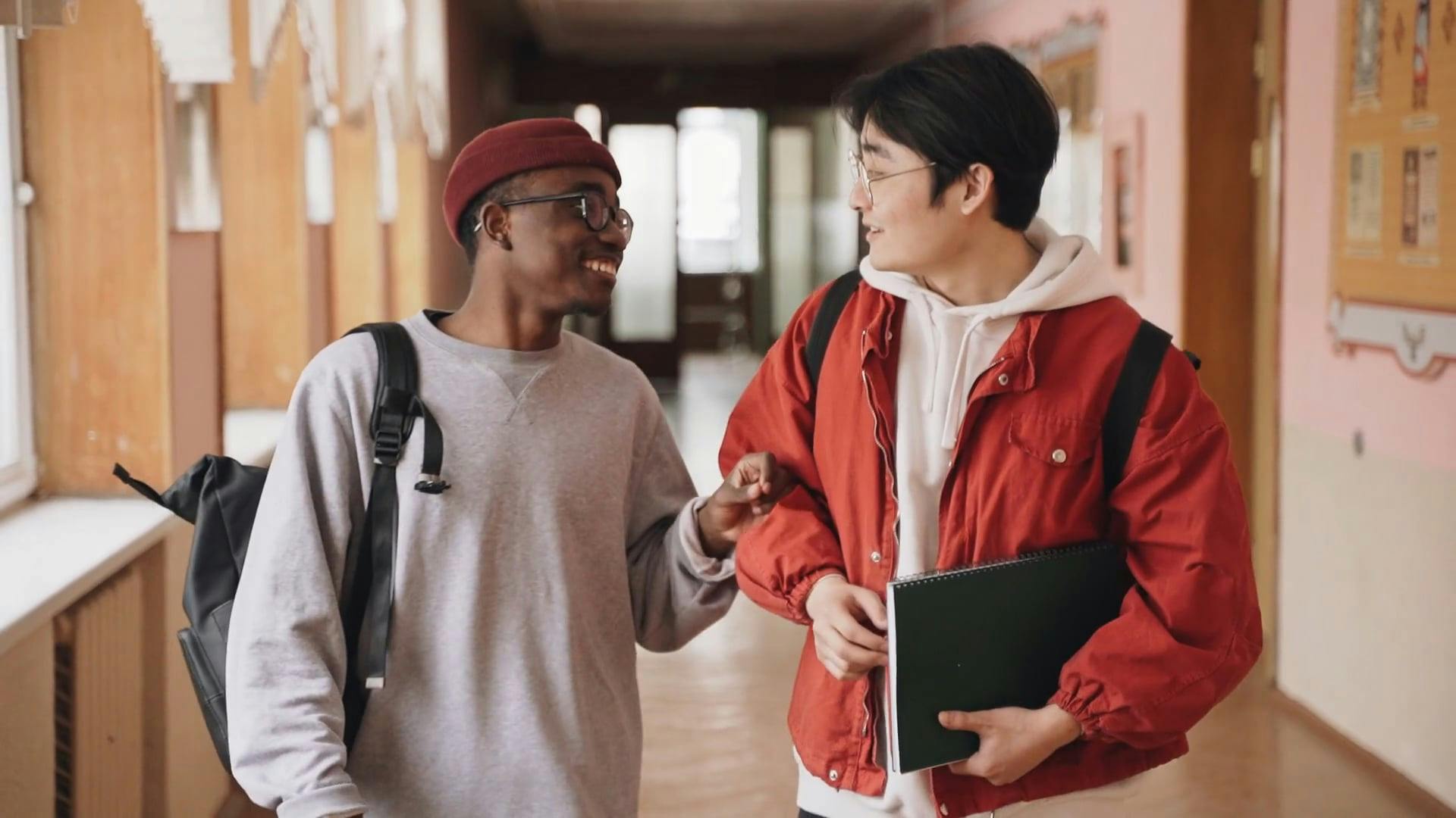 Men Talking While Walking · Free Stock Video