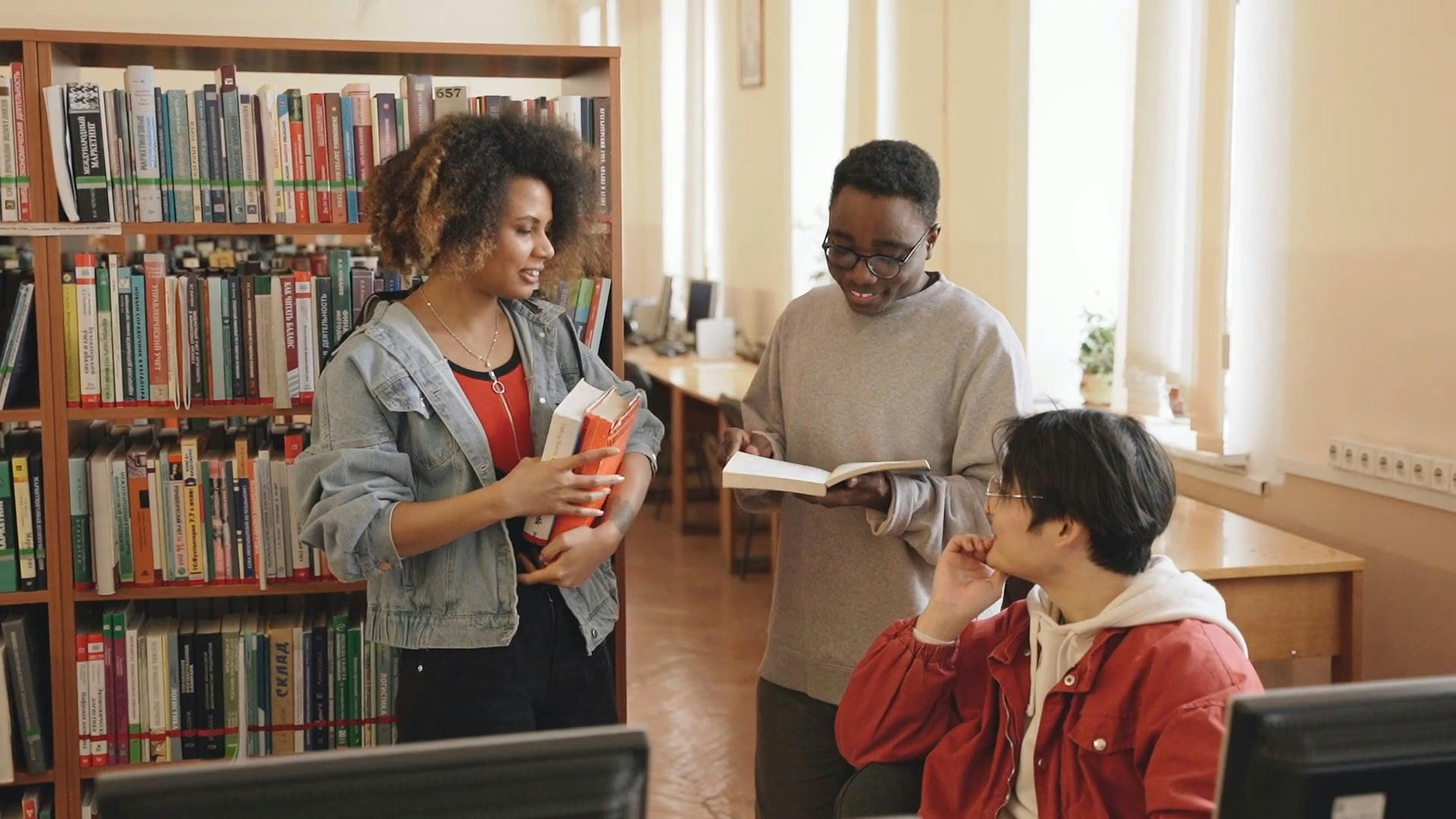 Students Talking in Library Free Stock Video Footage, Royalty-Free 4K ...