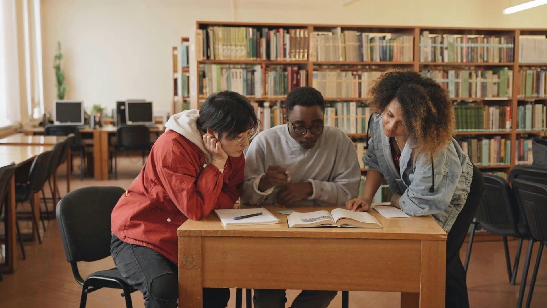 Students Doing Research In The Library Free Stock Video Footage ...