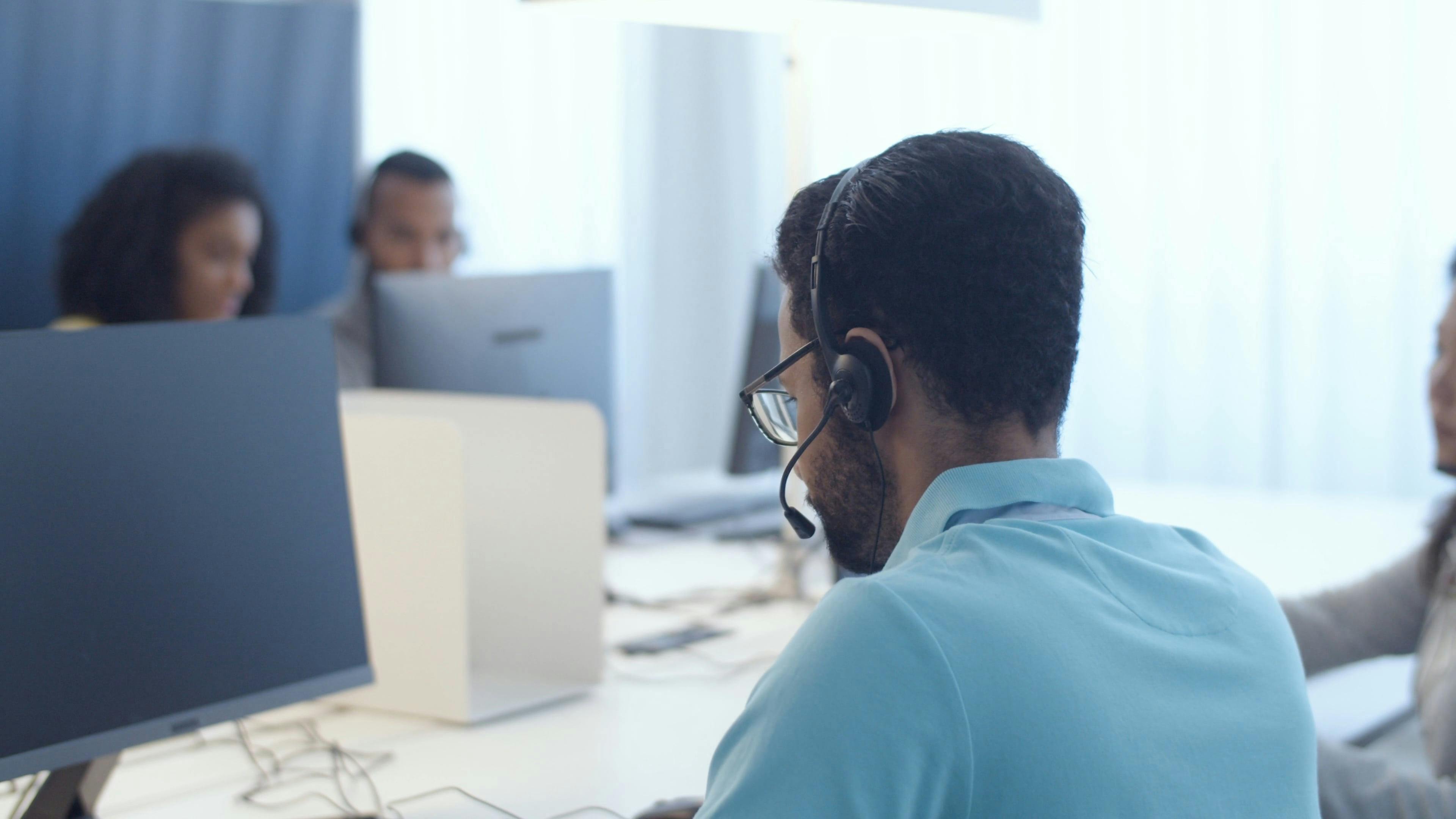 Call Center Agents Working Free Stock Video Footage, Royalty-Free 4K ...