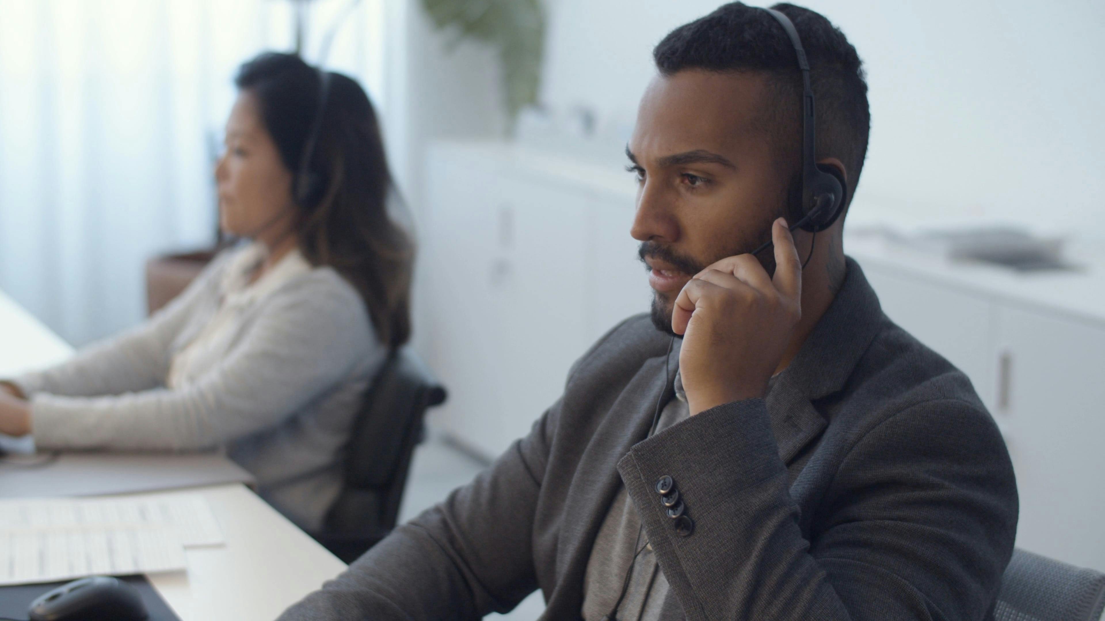 Call Center Agents Talking In The Call Free Stock Video Footage ...